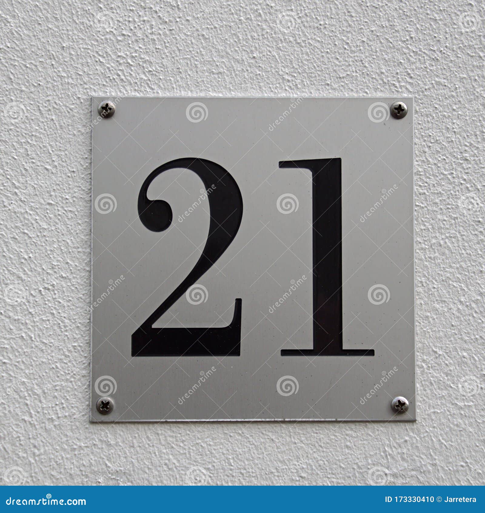 House Number Twenty One - 21 Stock Photo - Image of number, wall: 173330410