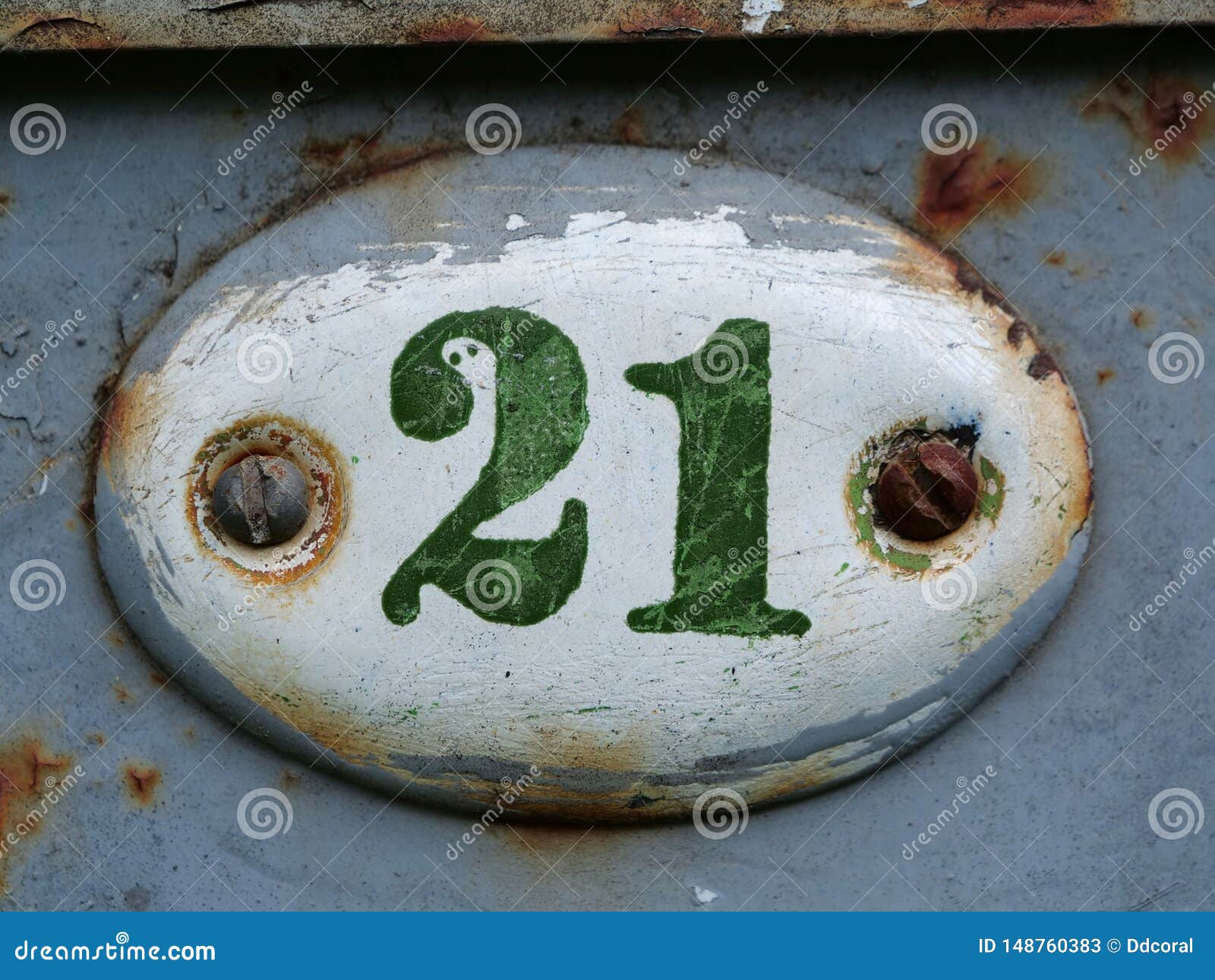 House number twenty one stock image. Image of doorplate - 148760383