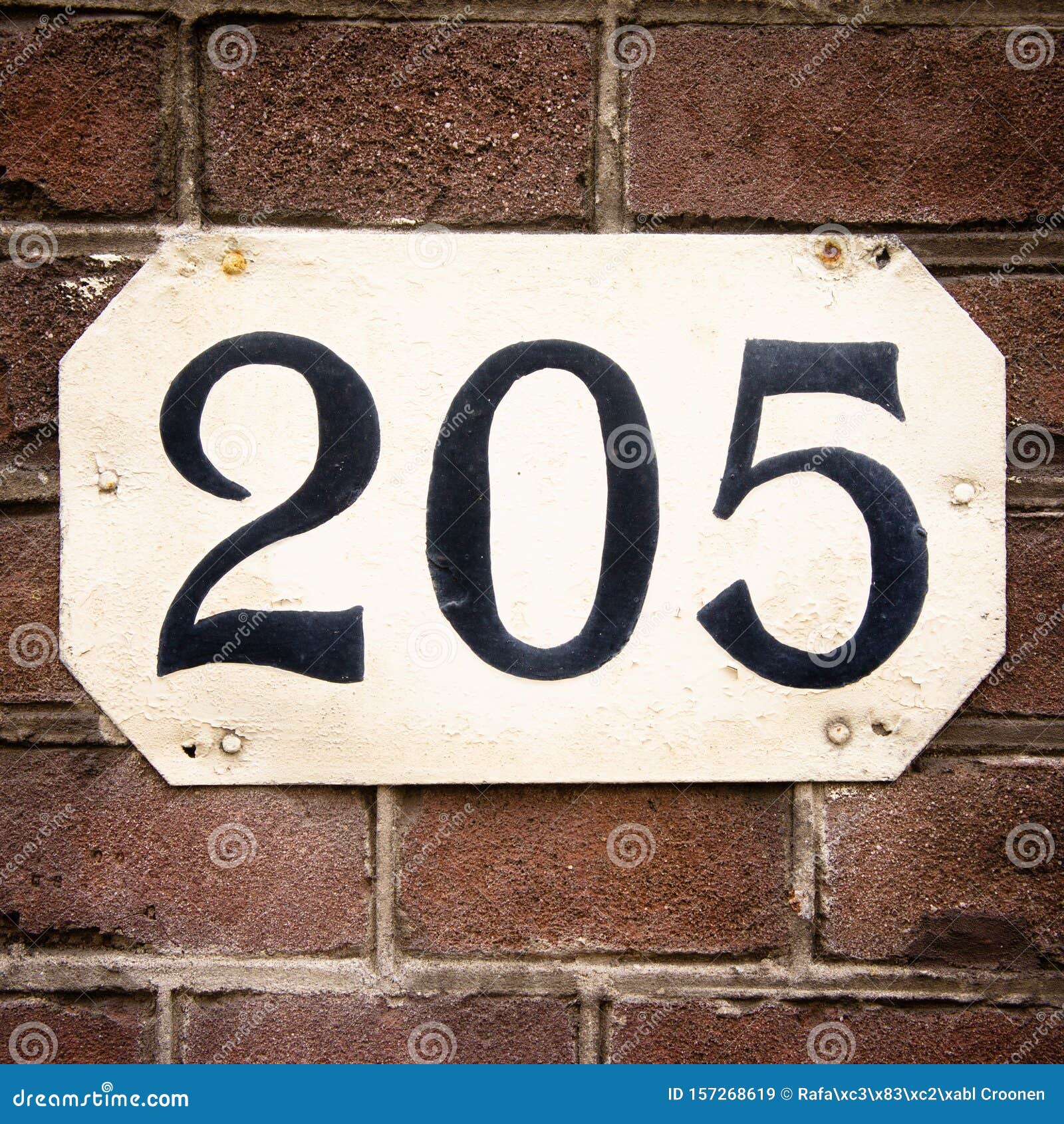 House number 205 stock image. Image of ornament, font - 157268619