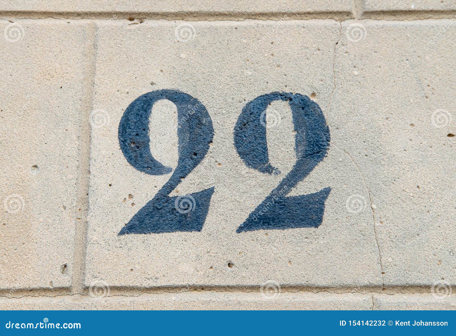House Number 22 stock photo. Image of lettering, housenumber - 154142232