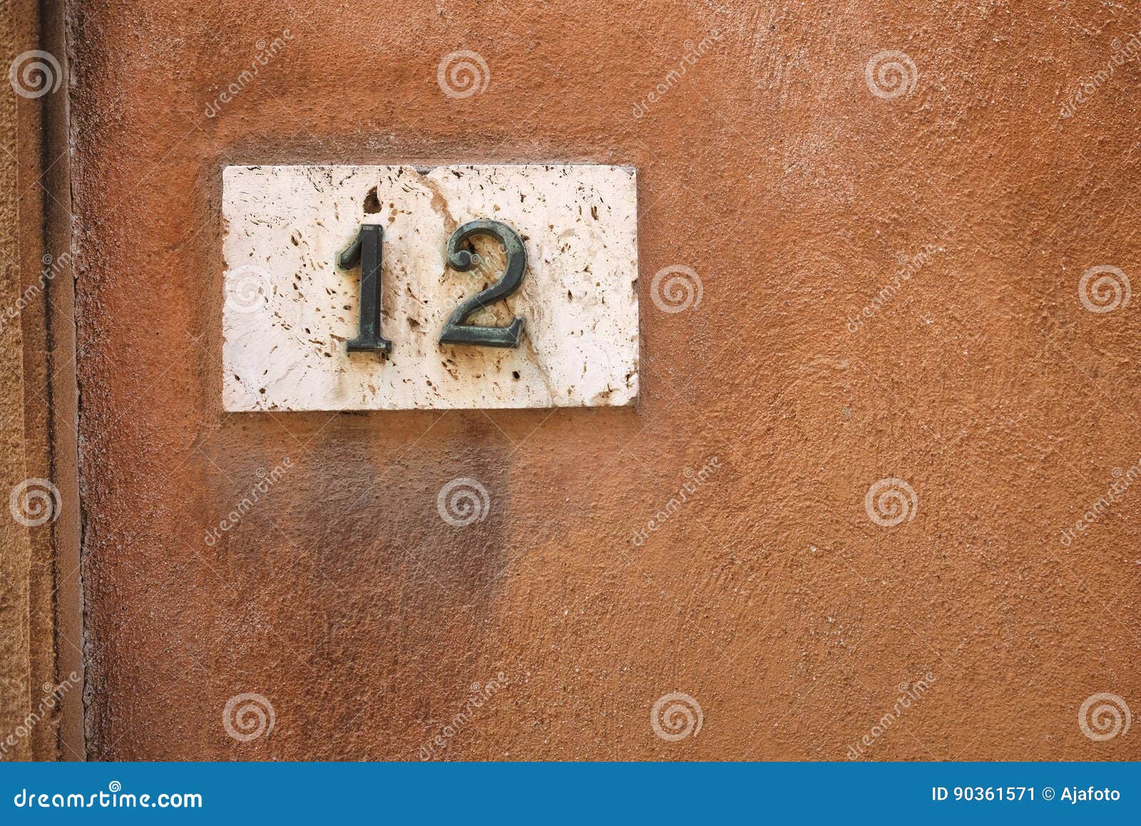 House number on wall stock image. Image of digit, rusty - 90361571
