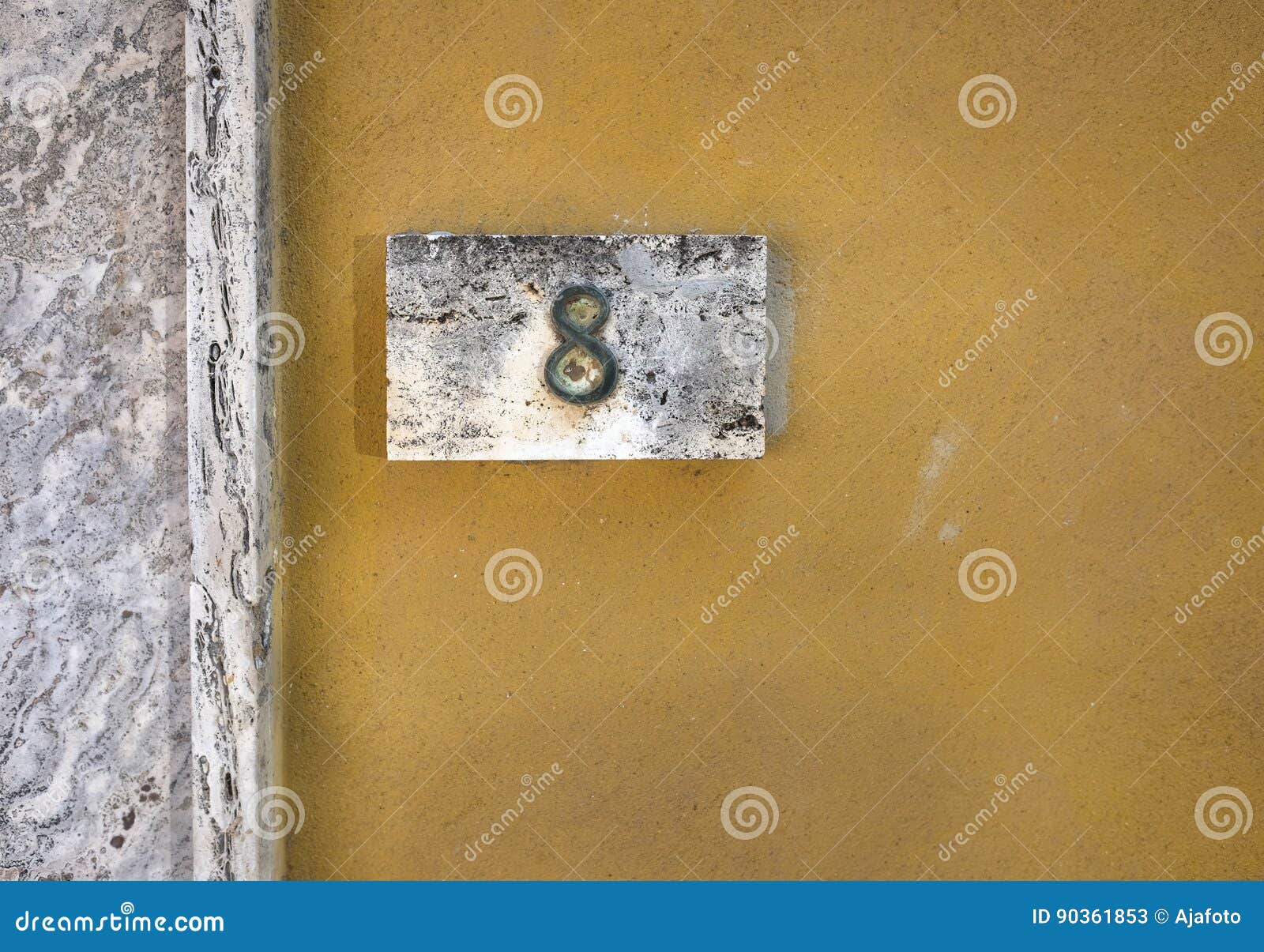 House number on wall stock image. Image of digit, street - 90361853