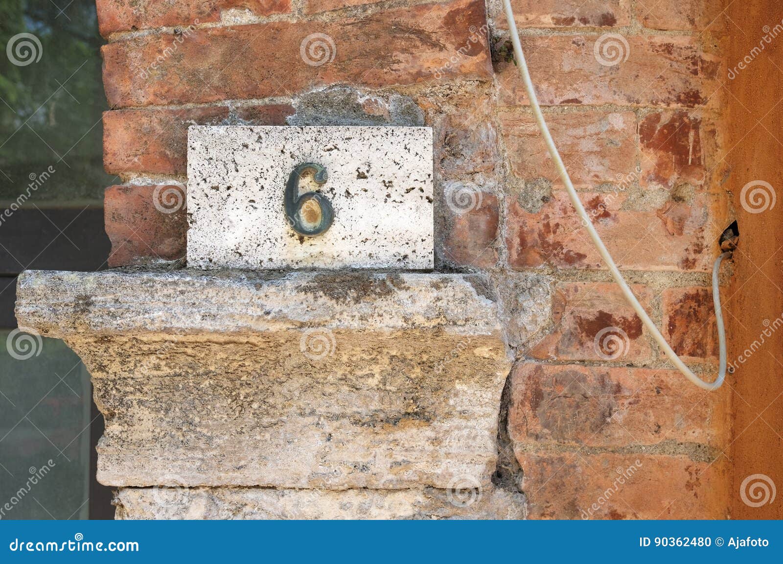 House number on wall stock photo. Image of indicator - 90362480