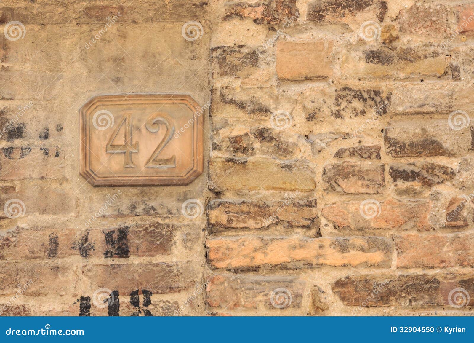 House number 42 stock photo. Image of decoration, metal - 32904550