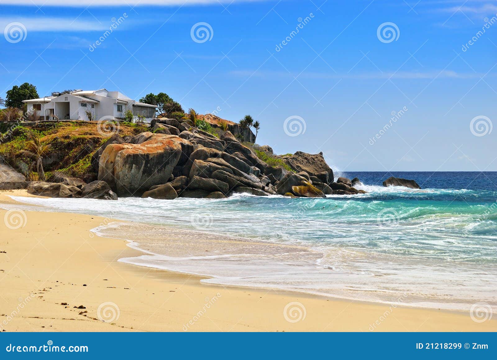 House on the ocean shore stock image. Image of palm, building - 21218299