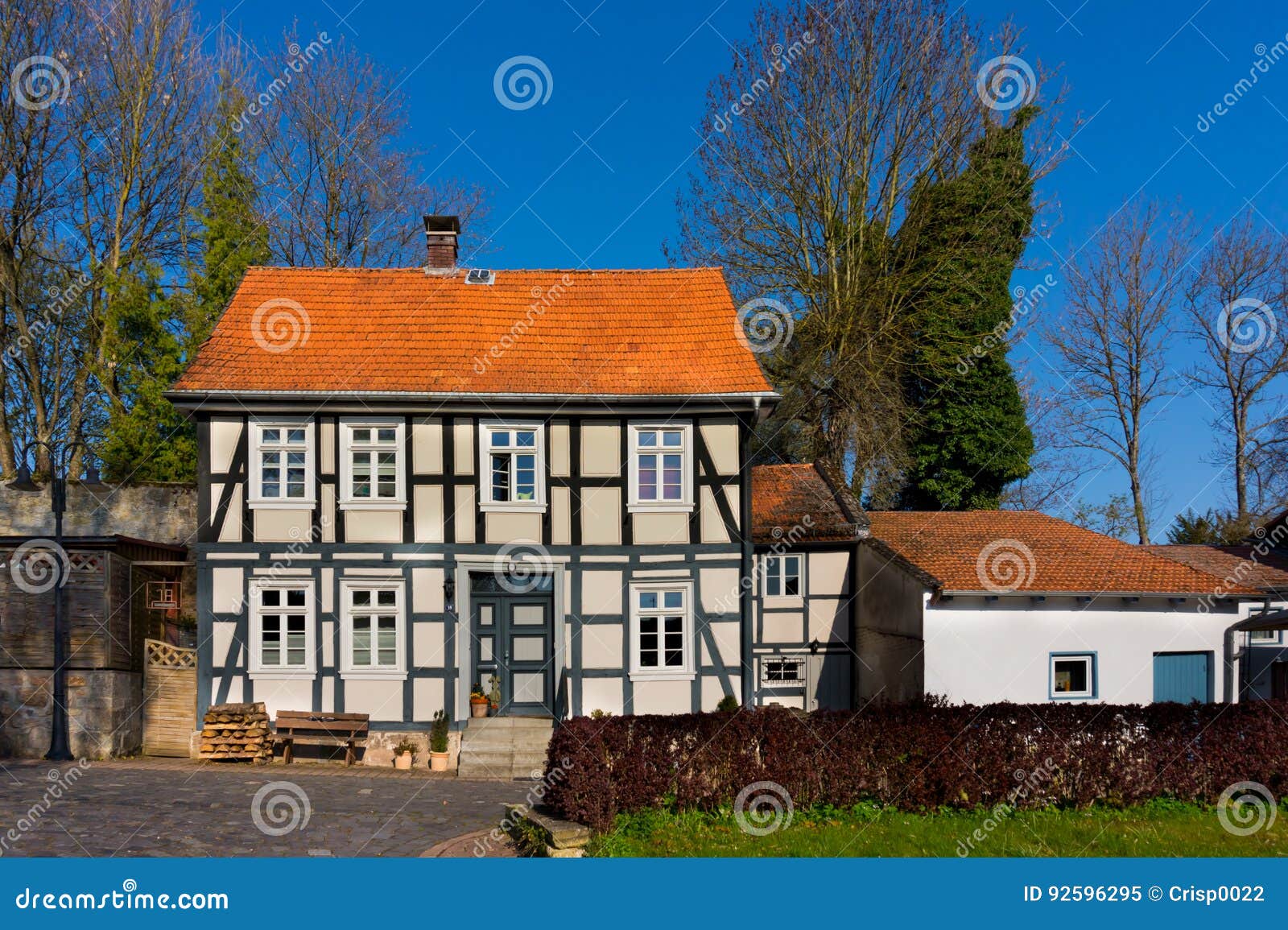 House in old german style stock image. Image of pavement - 92596295
