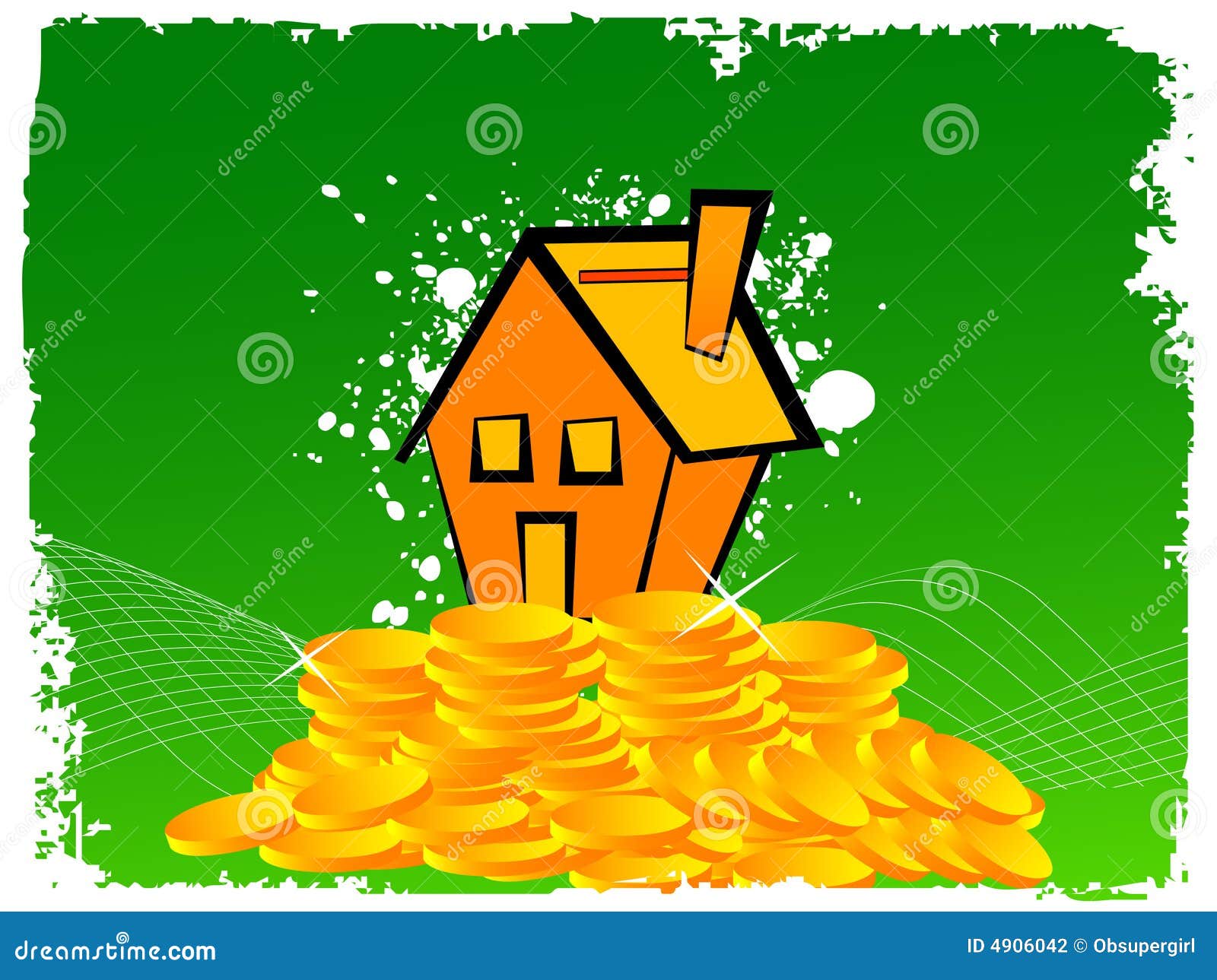 House over coins stock illustration. Illustration of wallpaper - 4906042