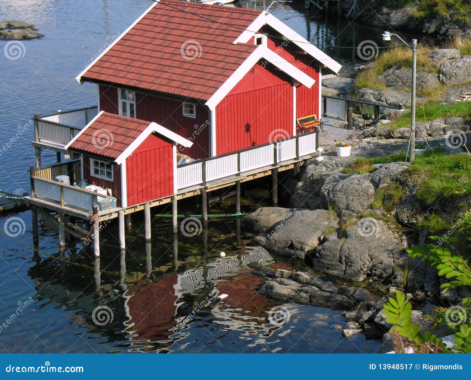 House over a river stock image. Image of isolated, structure - 13948517
