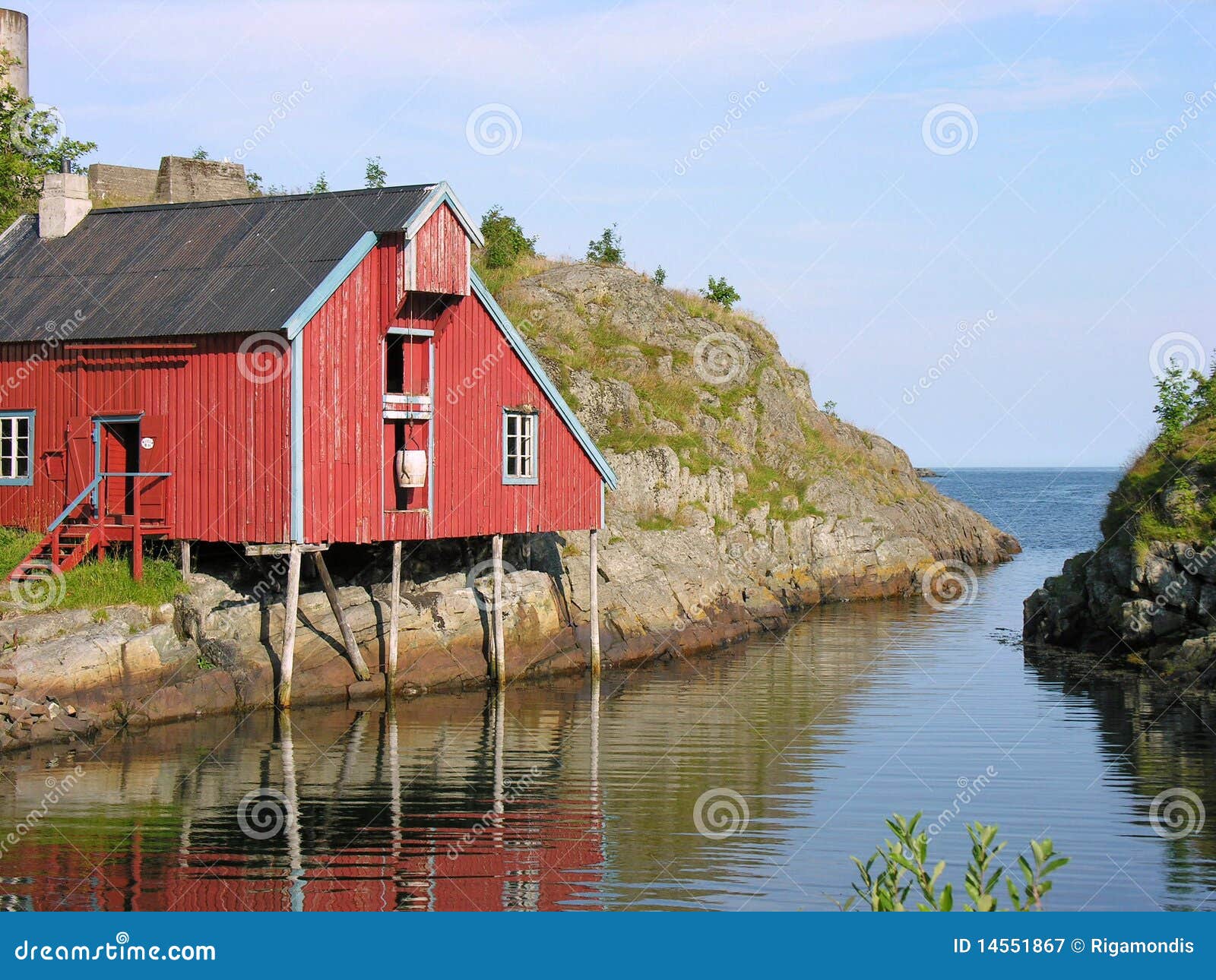 House over a river stock image. Image of texture, pilework - 14551867
