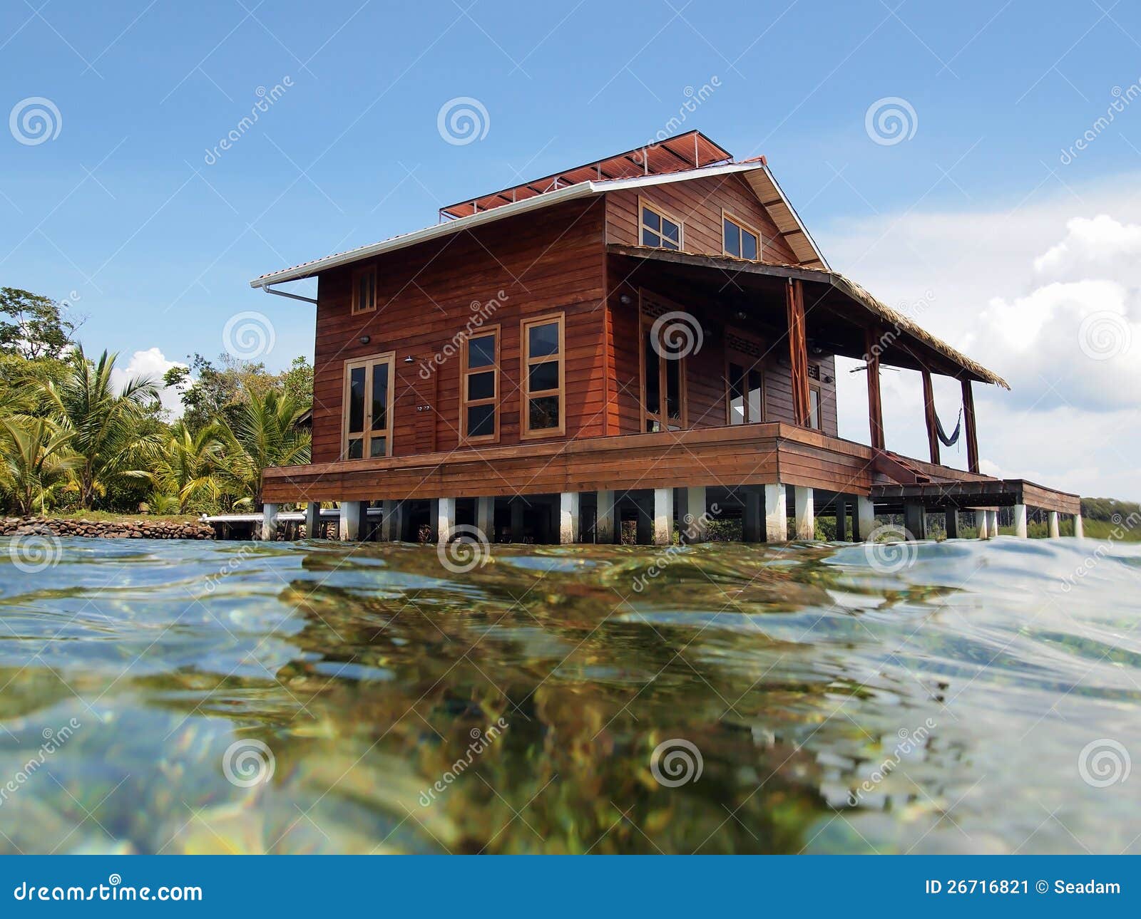 House over the sea stock image. Image of panama, coconut - 26716821