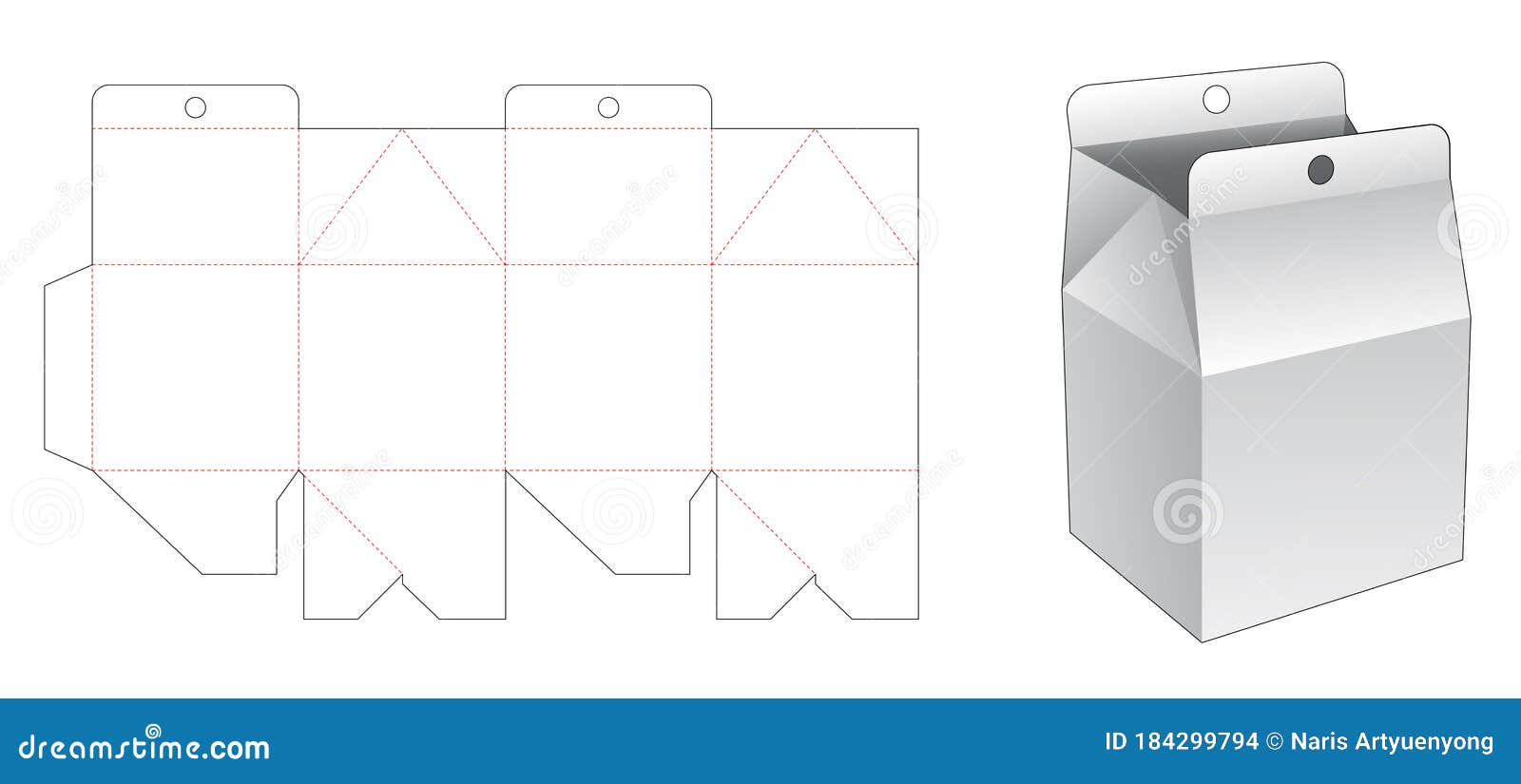 House Packaging Box with Hang Hole Die Cut Template Stock Vector ...