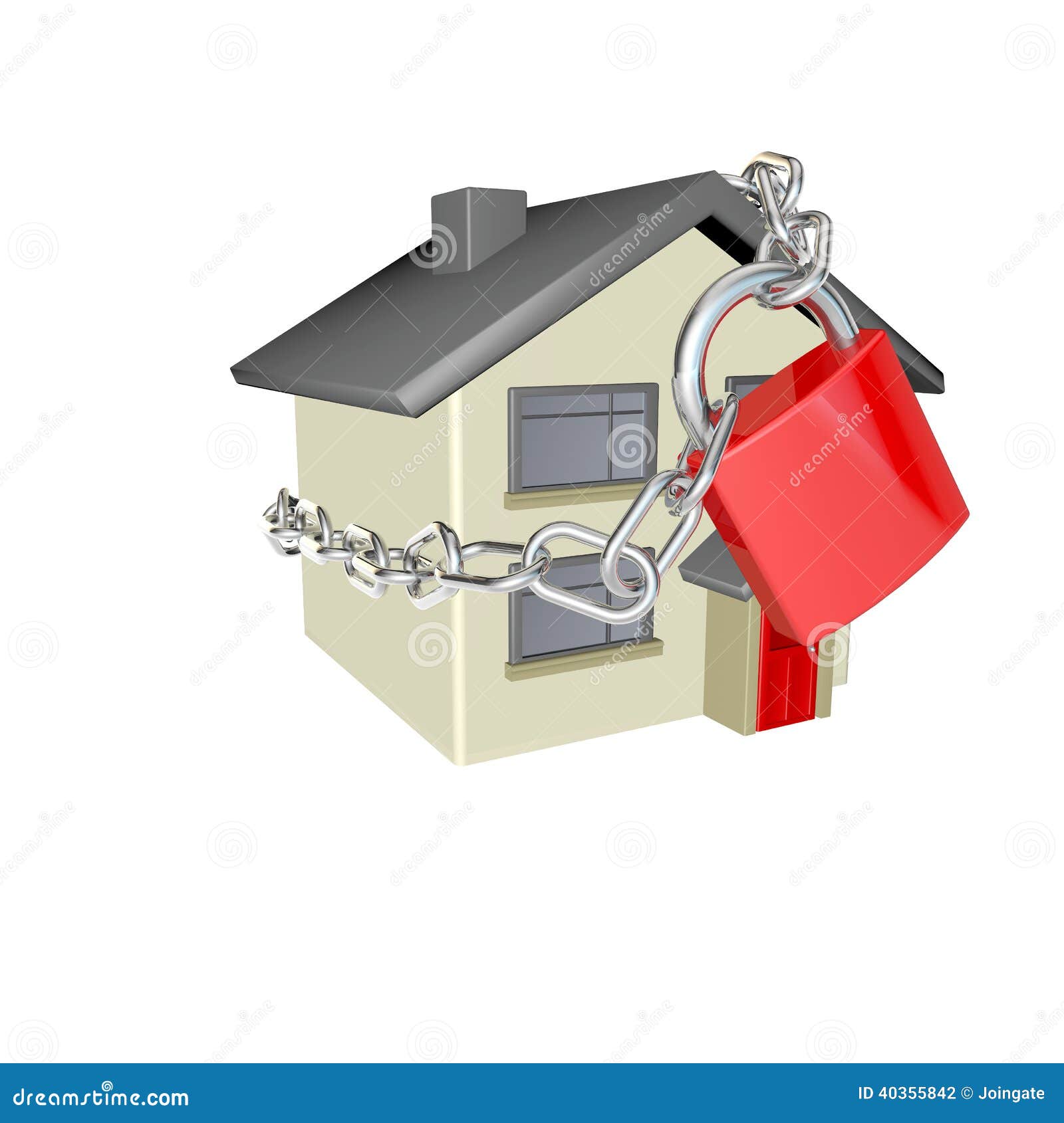 A House Padlocked Up with Chains for Security Stock Illustration ...