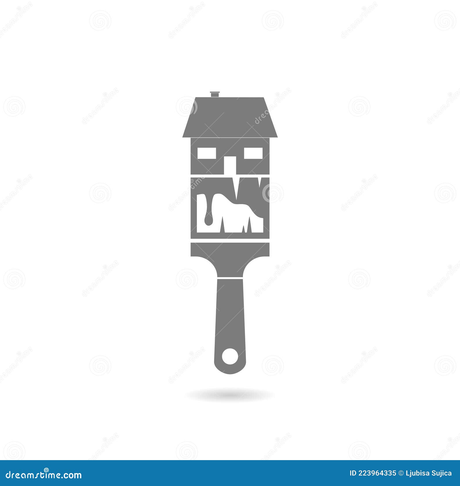 House Paint Icon with Shadow Stock Vector - Illustration of building ...