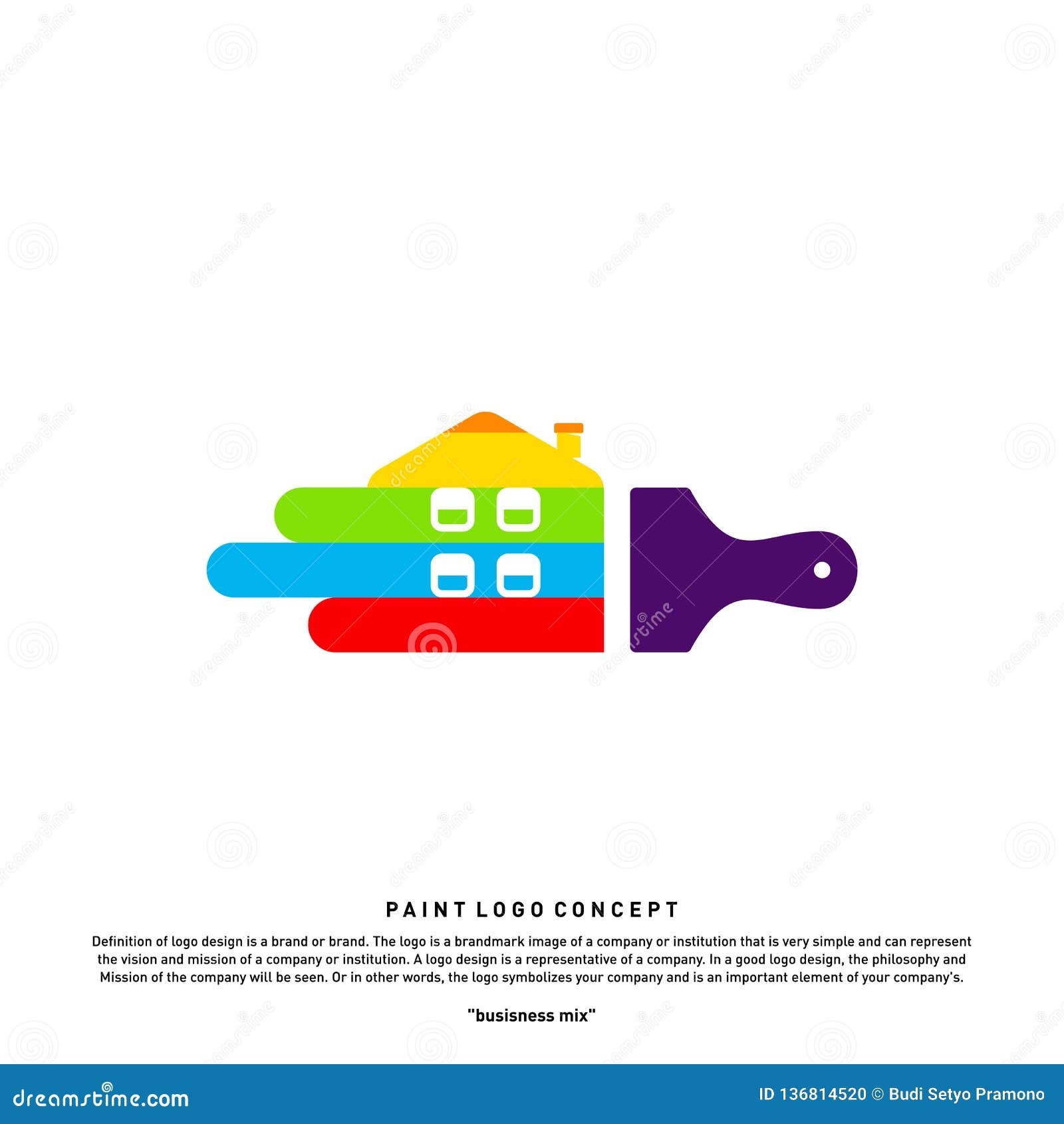 House Paint Logo Design Concept Vector. Colorful Home Logo Vector ...