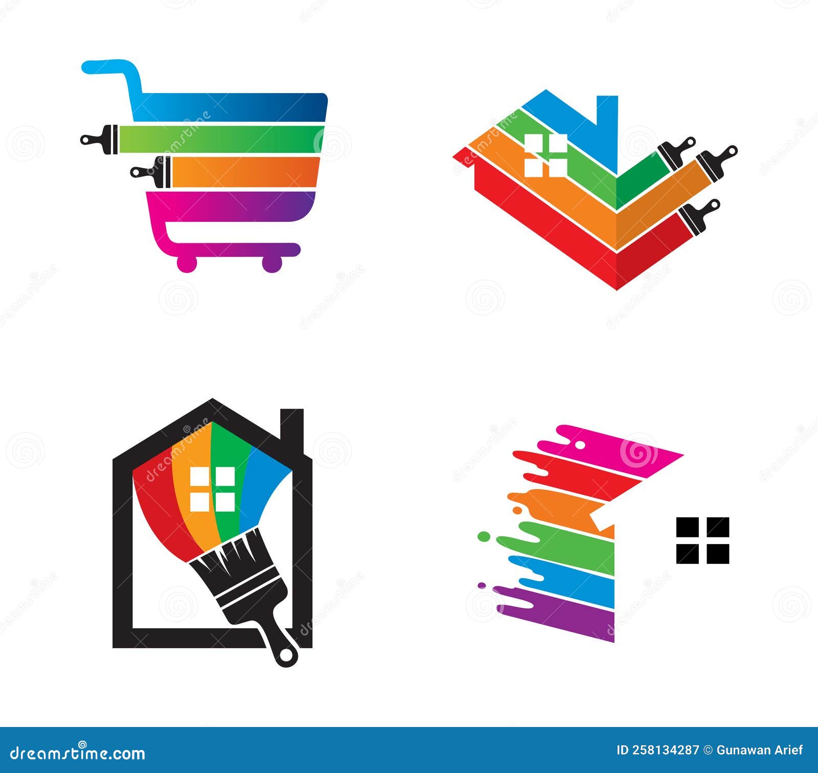 House Paint Logo or Icon Template Design Stock Vector - Illustration of ...