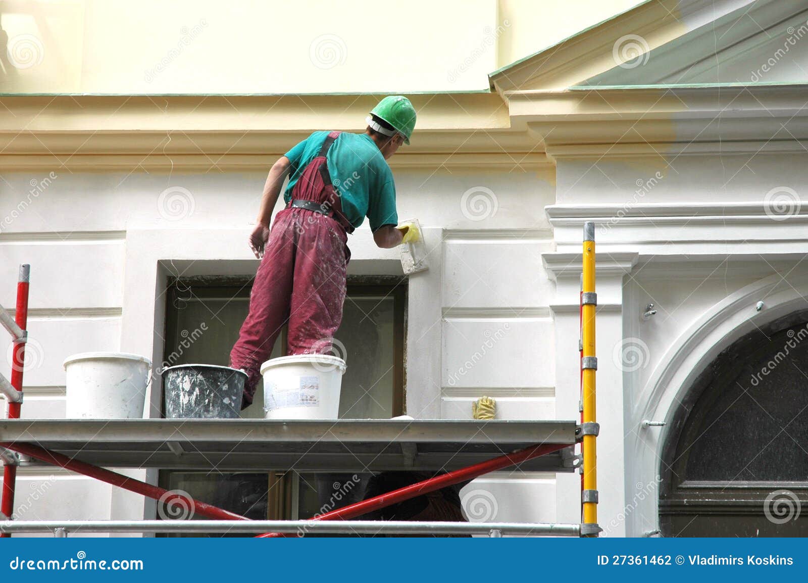 The House Painter Behind Work. Stock Photo - Image of worker, building ...