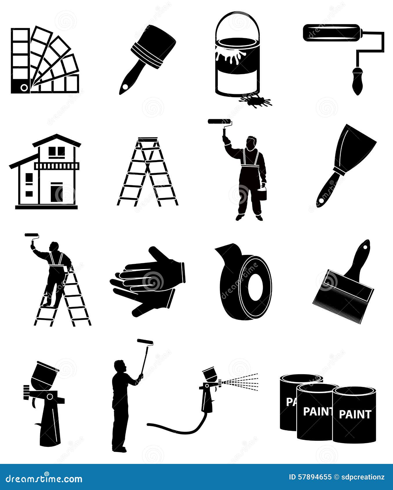 Painter At Stairs Paint Wall. Cartoon Character. People Occupation ...