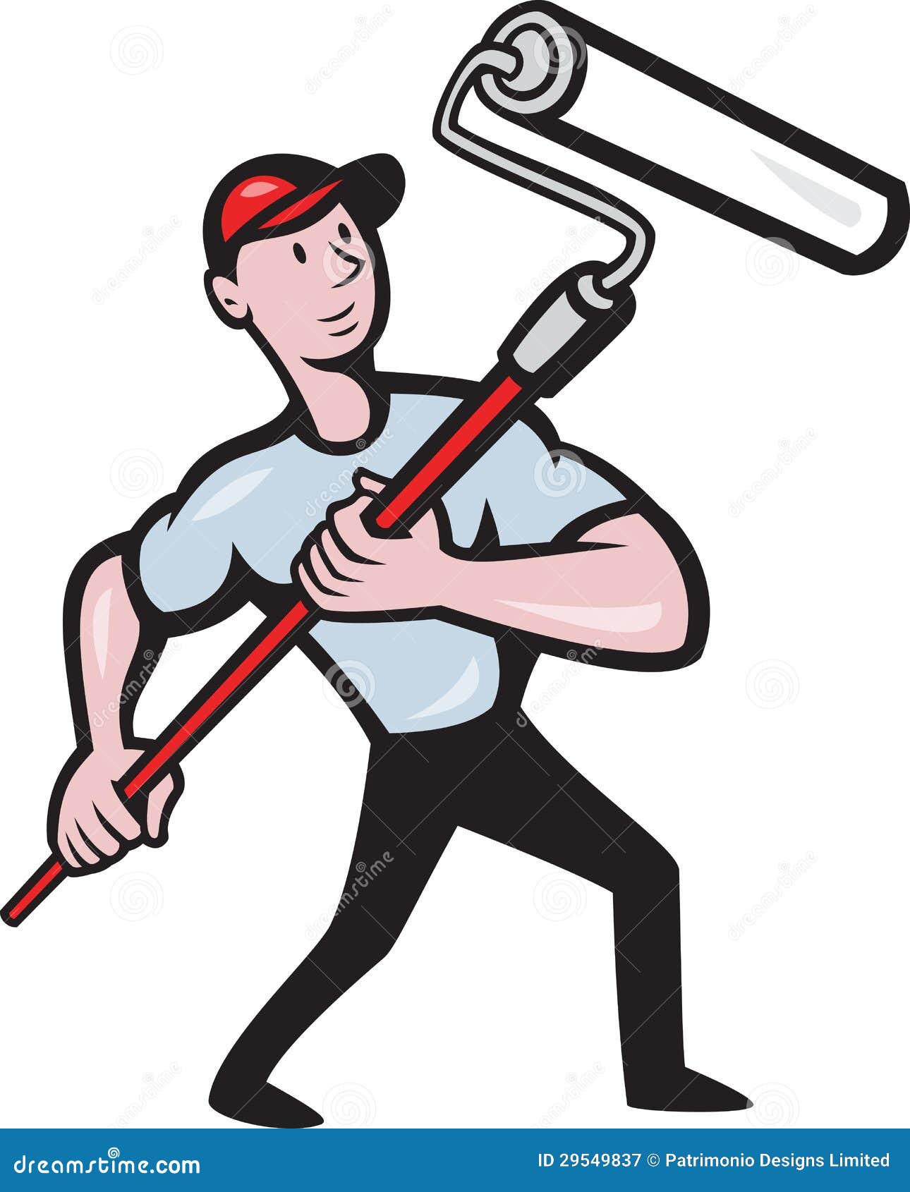 House Painter Paint Roller Painting Cartoon Stock Vector - Illustration ...