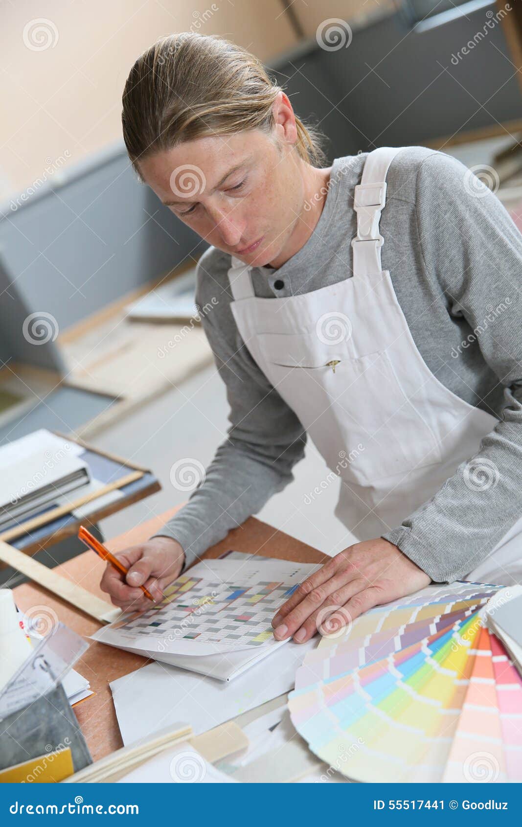 House Painter Preparing Color Samples Stock Image - Image of preparing ...