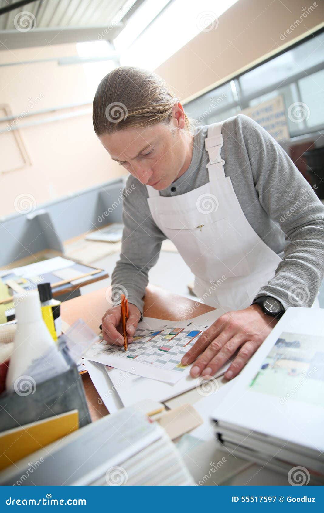 House Painter Preparing Color Samples Stock Image - Image of samples ...