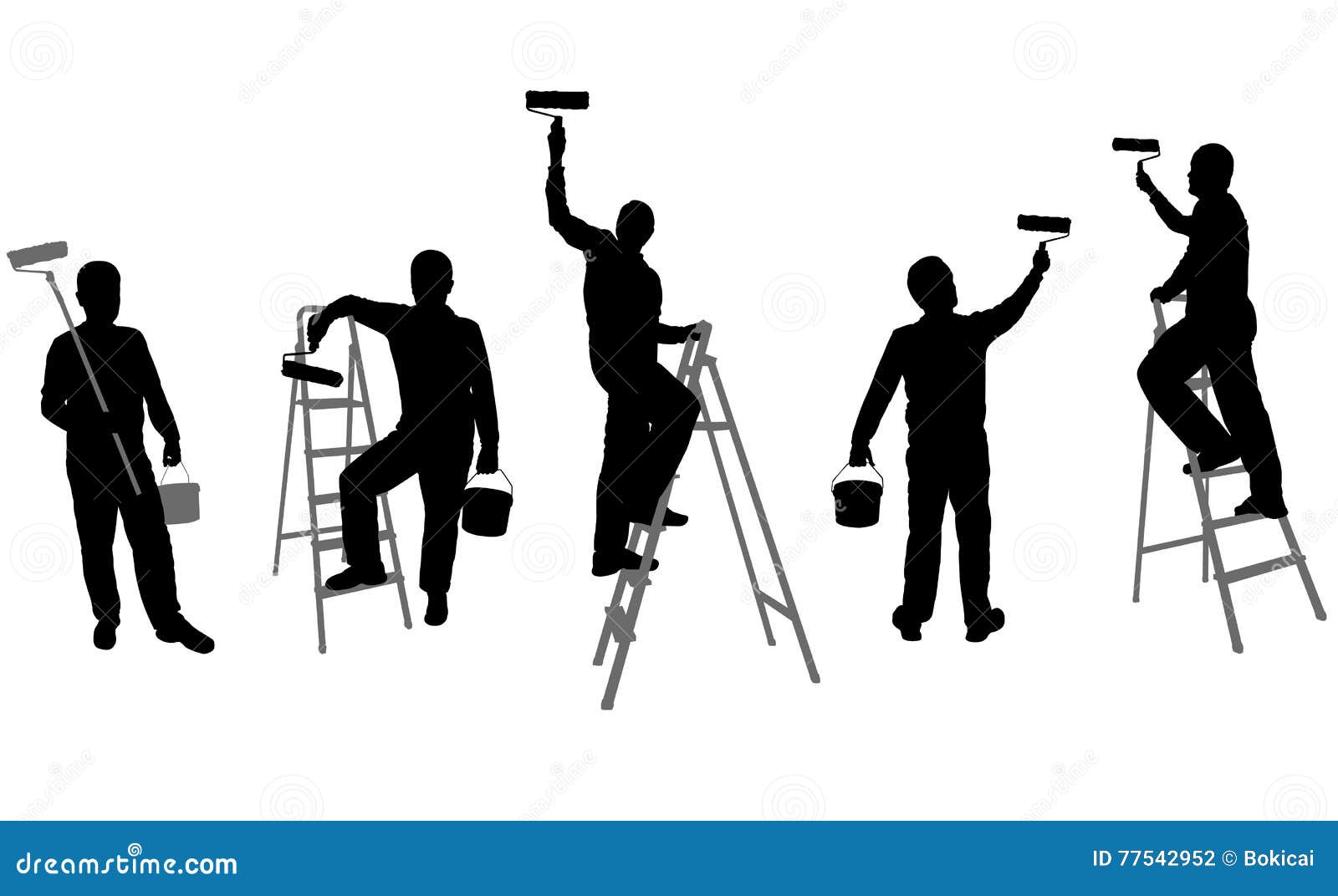 House Painters Silhouettes Vector Illustration | CartoonDealer.com ...