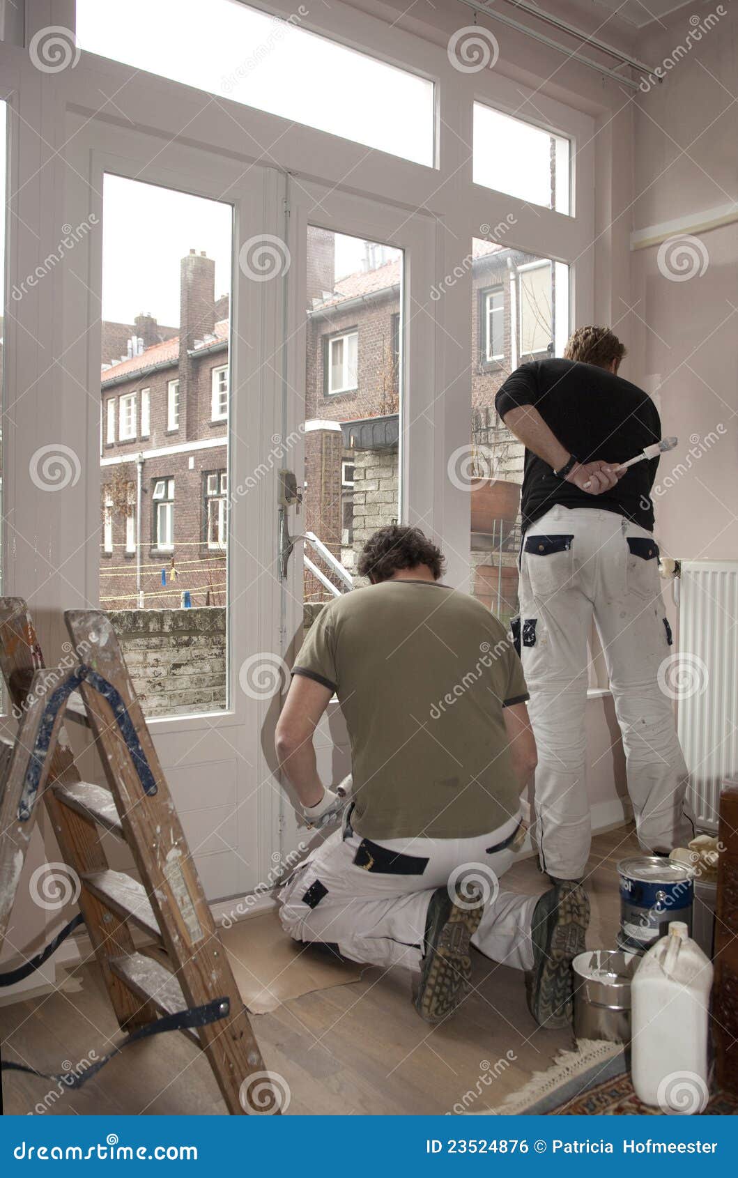House Painters at Work Inside Stock Photo - Image of pair, detail: 23524876