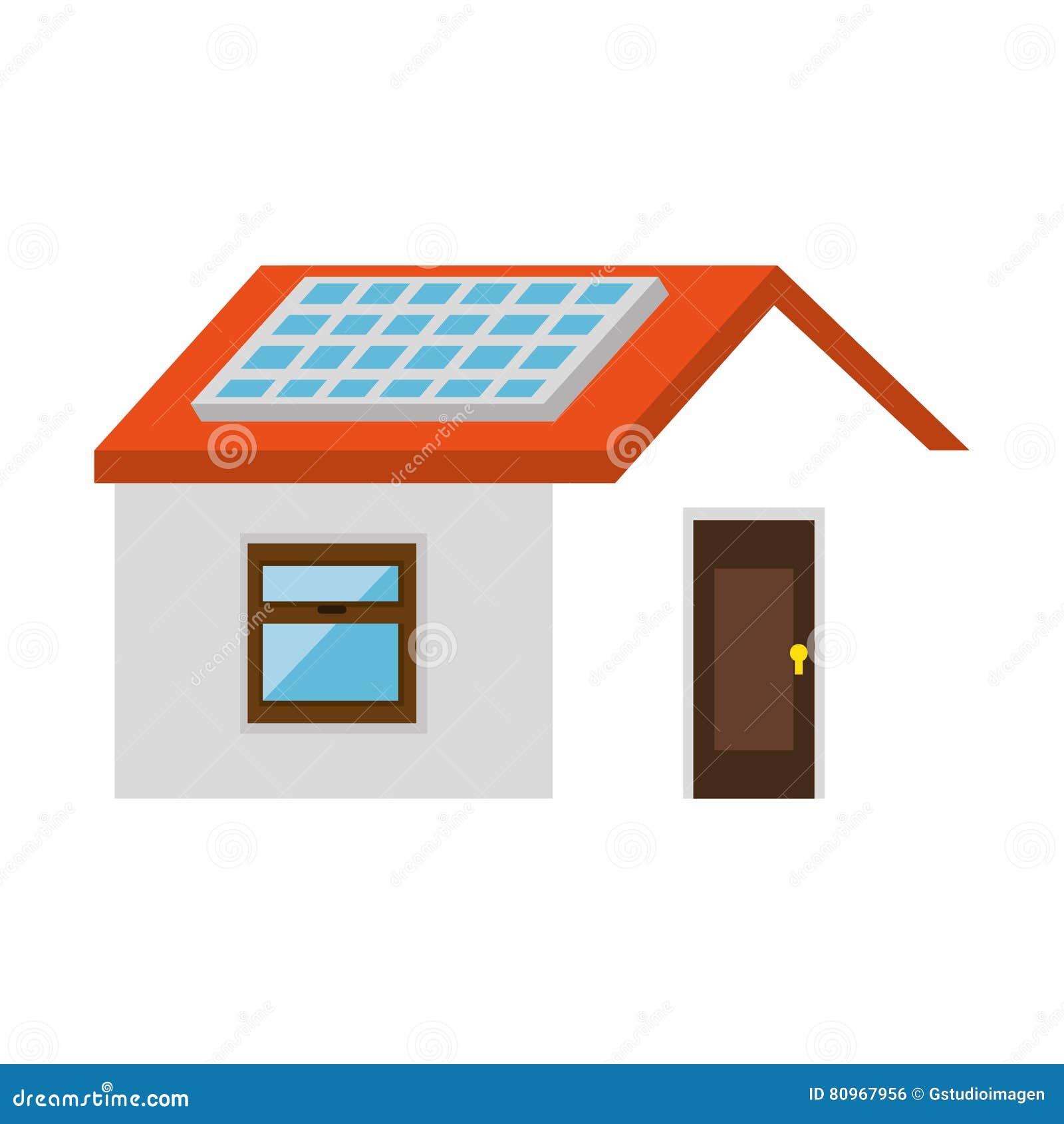 House with panel solar stock vector. Illustration of electricity - 80967956