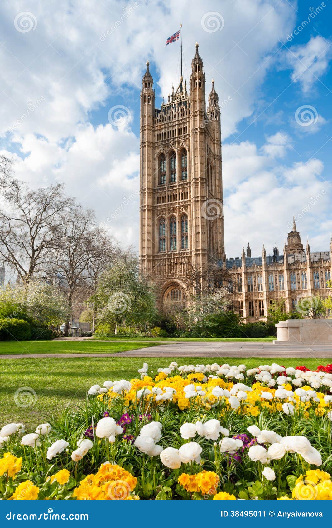 House of Parlament in London in Spring Stock Image - Image of cloud ...