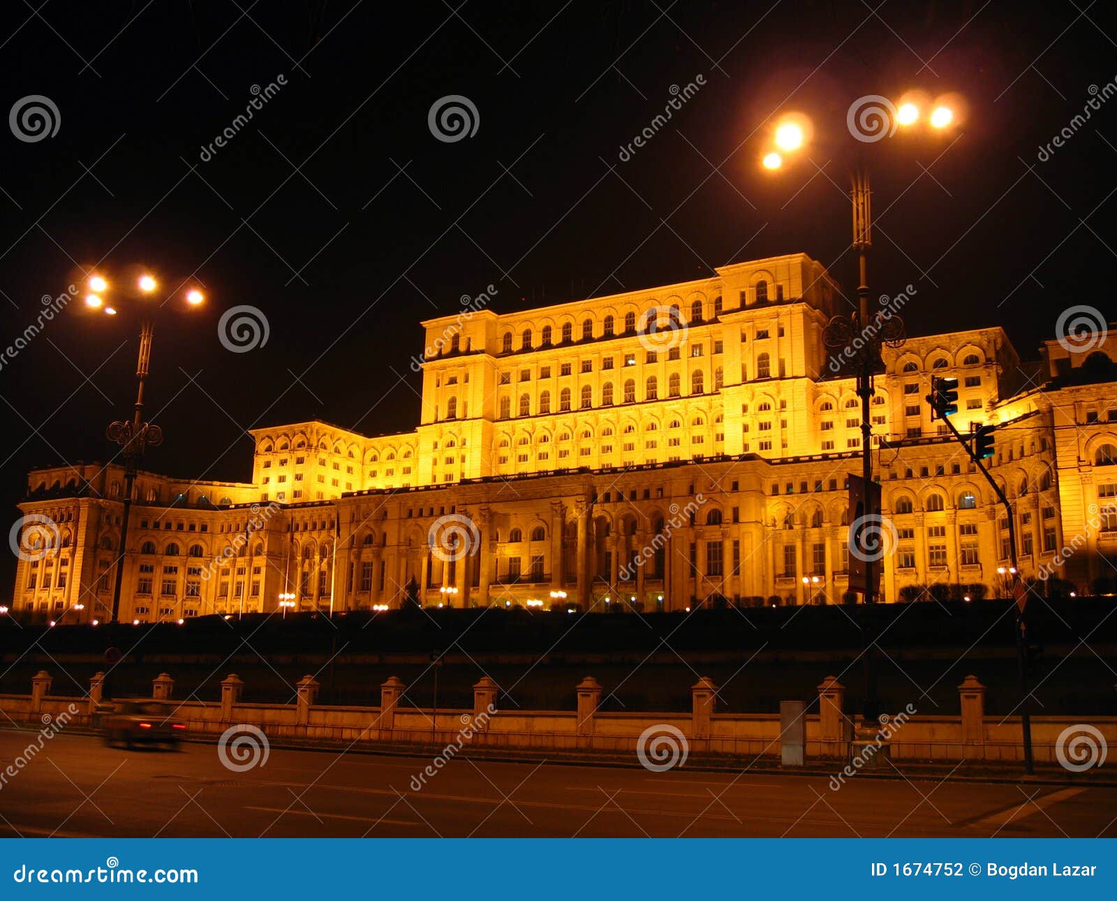 House of Parliament - Night, Bucharest, Romania Stock Photo - Image of ...