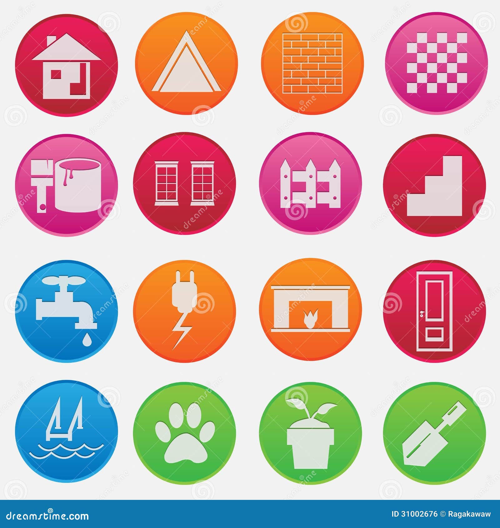 House Part Complete Set Icon and Pictogram Stock Illustration ...