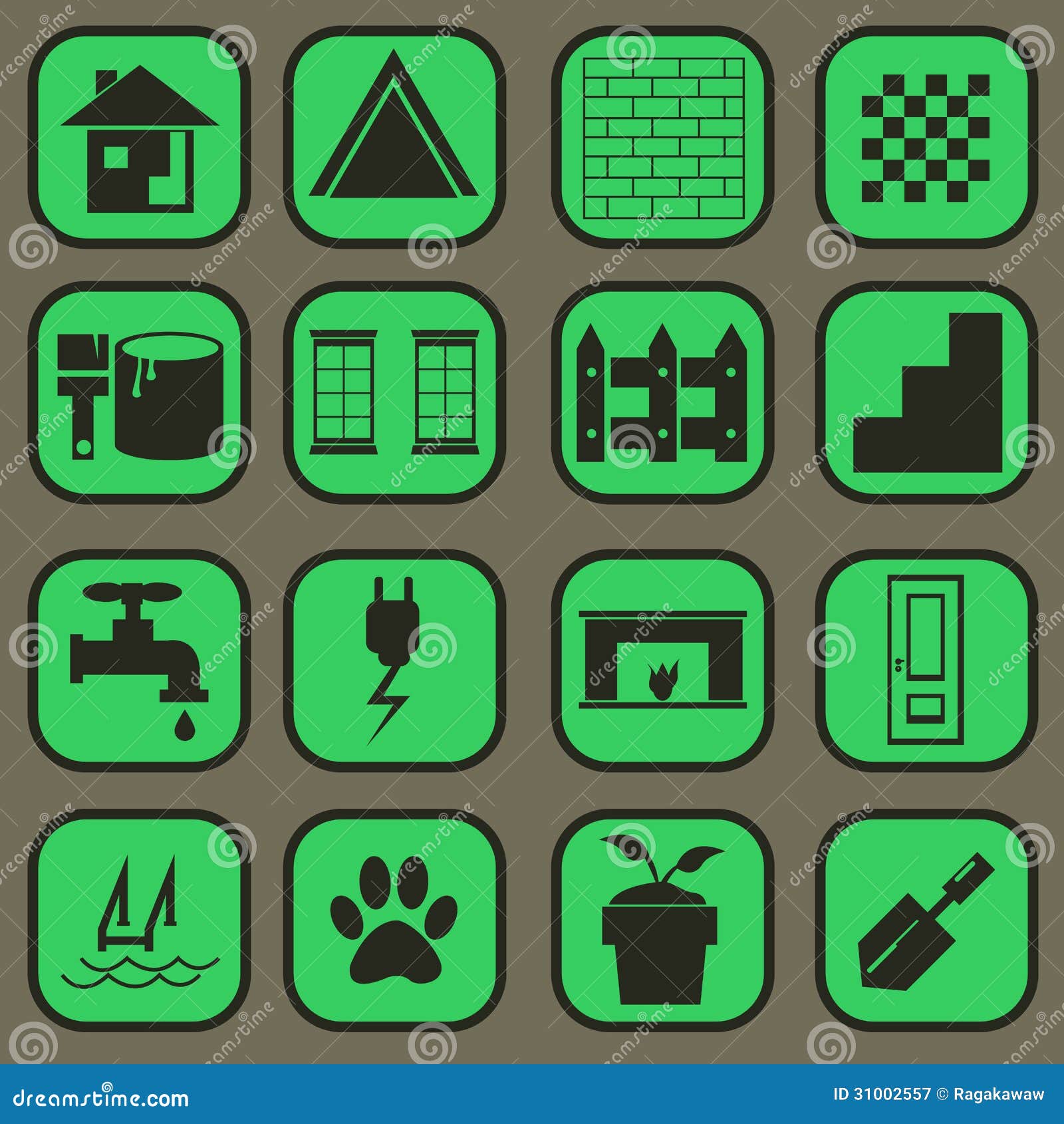 House Part Complete Set Icon and Pictogram BASIC S Stock Illustration ...