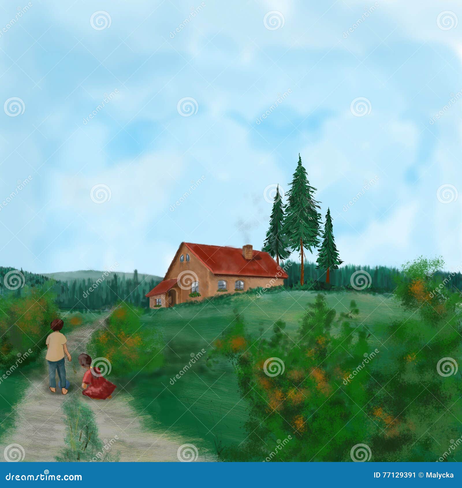 Path In The Foothills Cartoon Vector | CartoonDealer.com #4348821