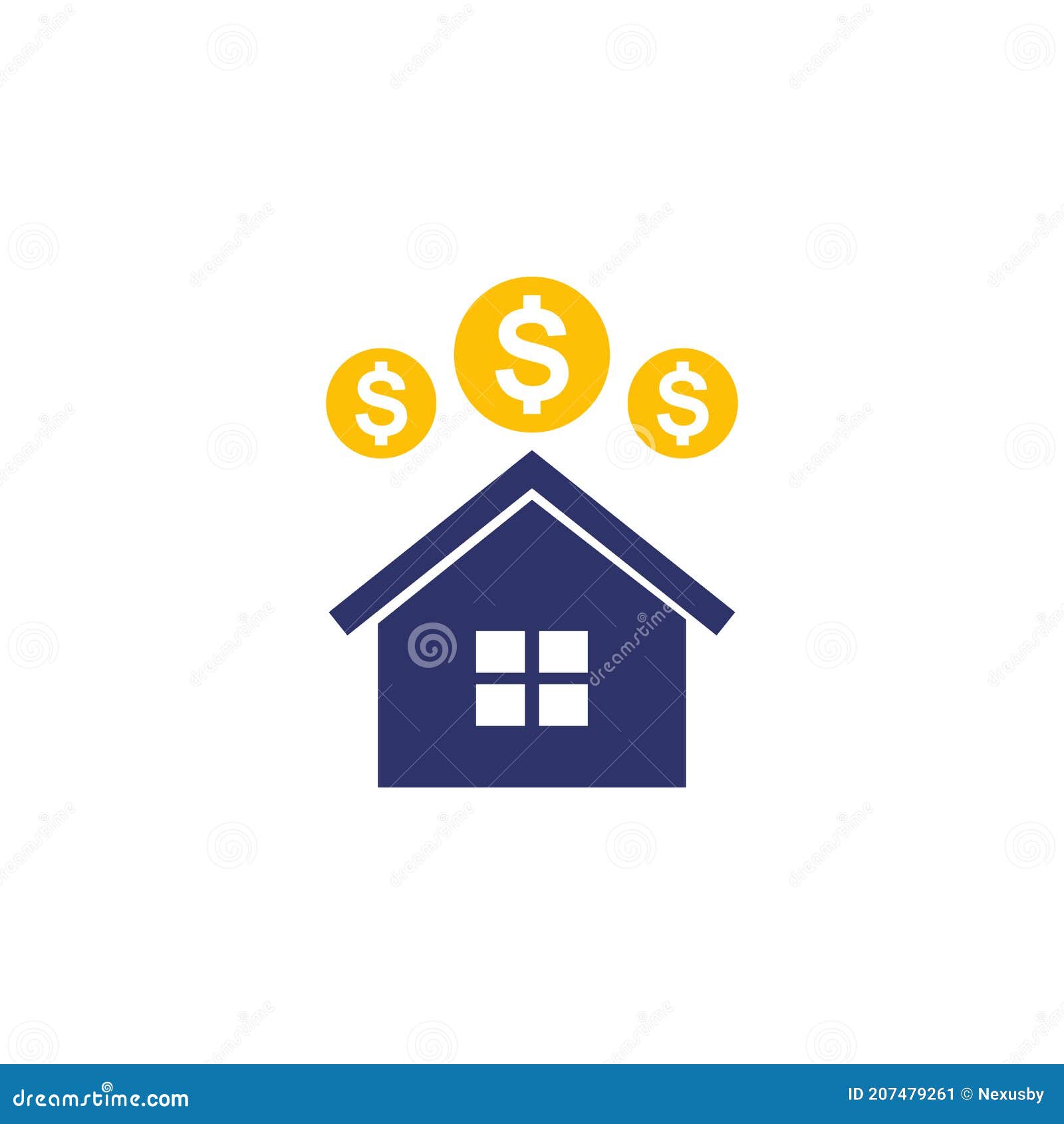 House Payments Icon on White Stock Vector - Illustration of icon ...