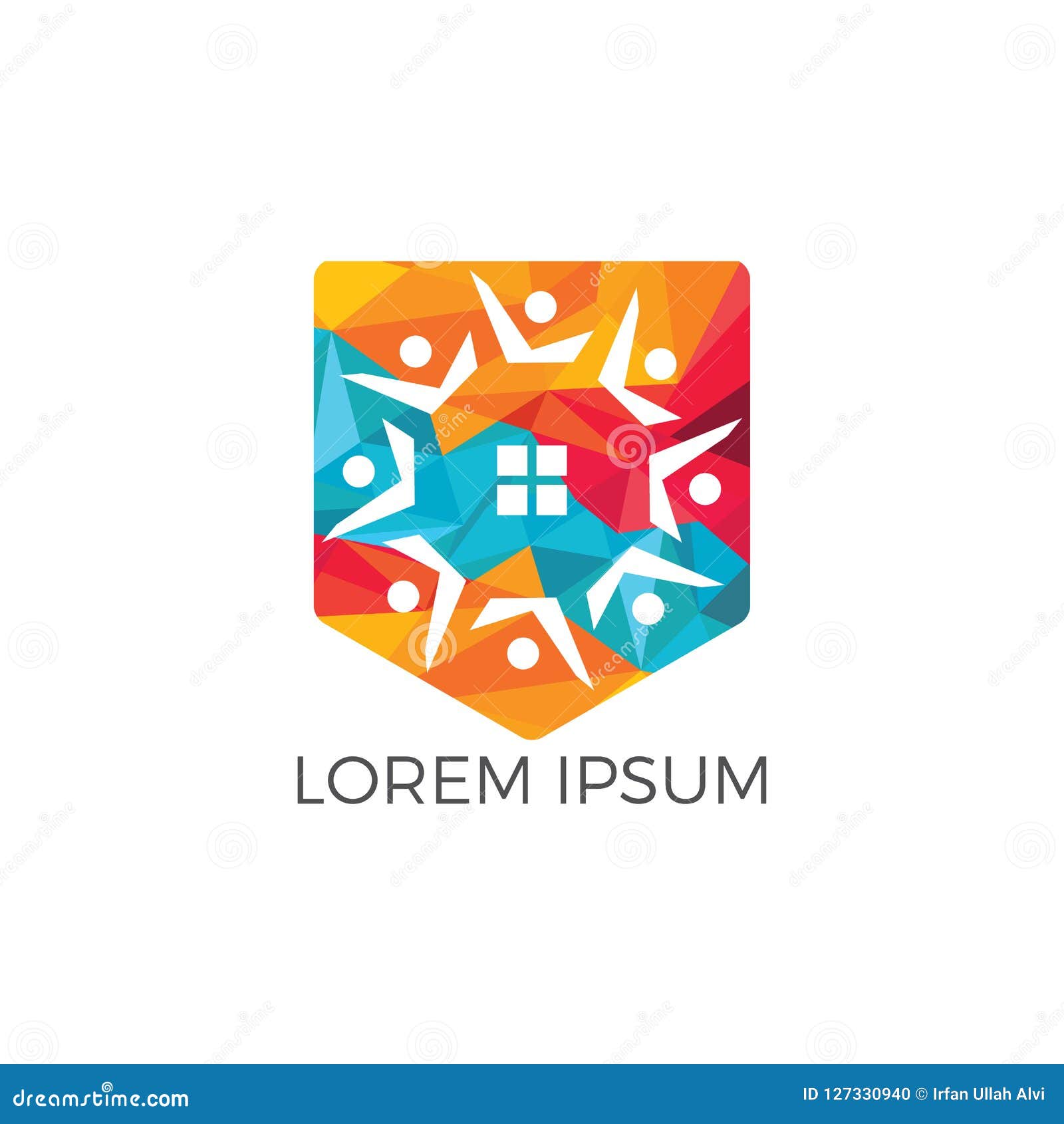 Community Home Logo Design. Stock Illustration - Illustration of happy ...
