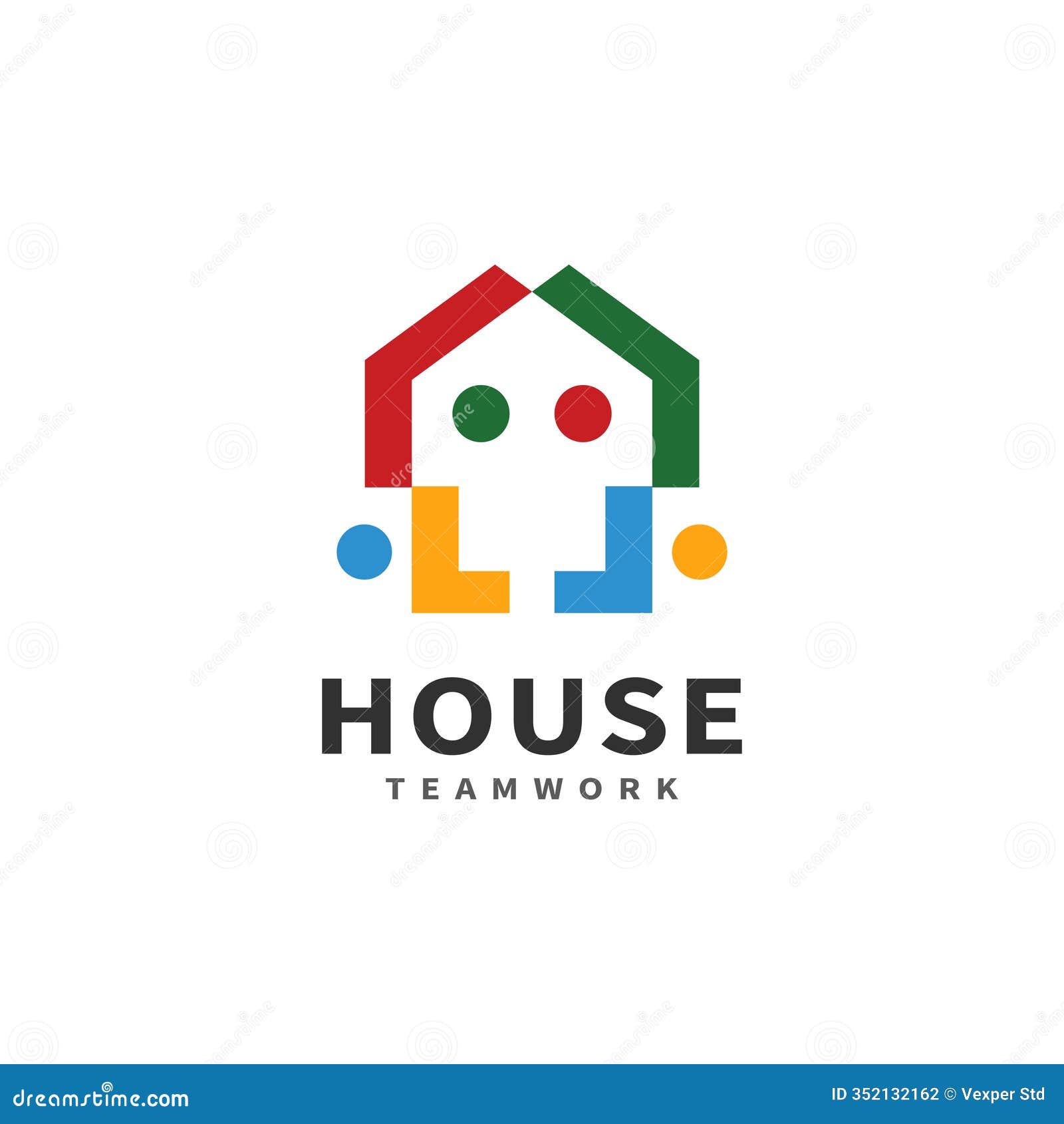 House People Vector Illustration Team Work Logo Design Stock Vector ...