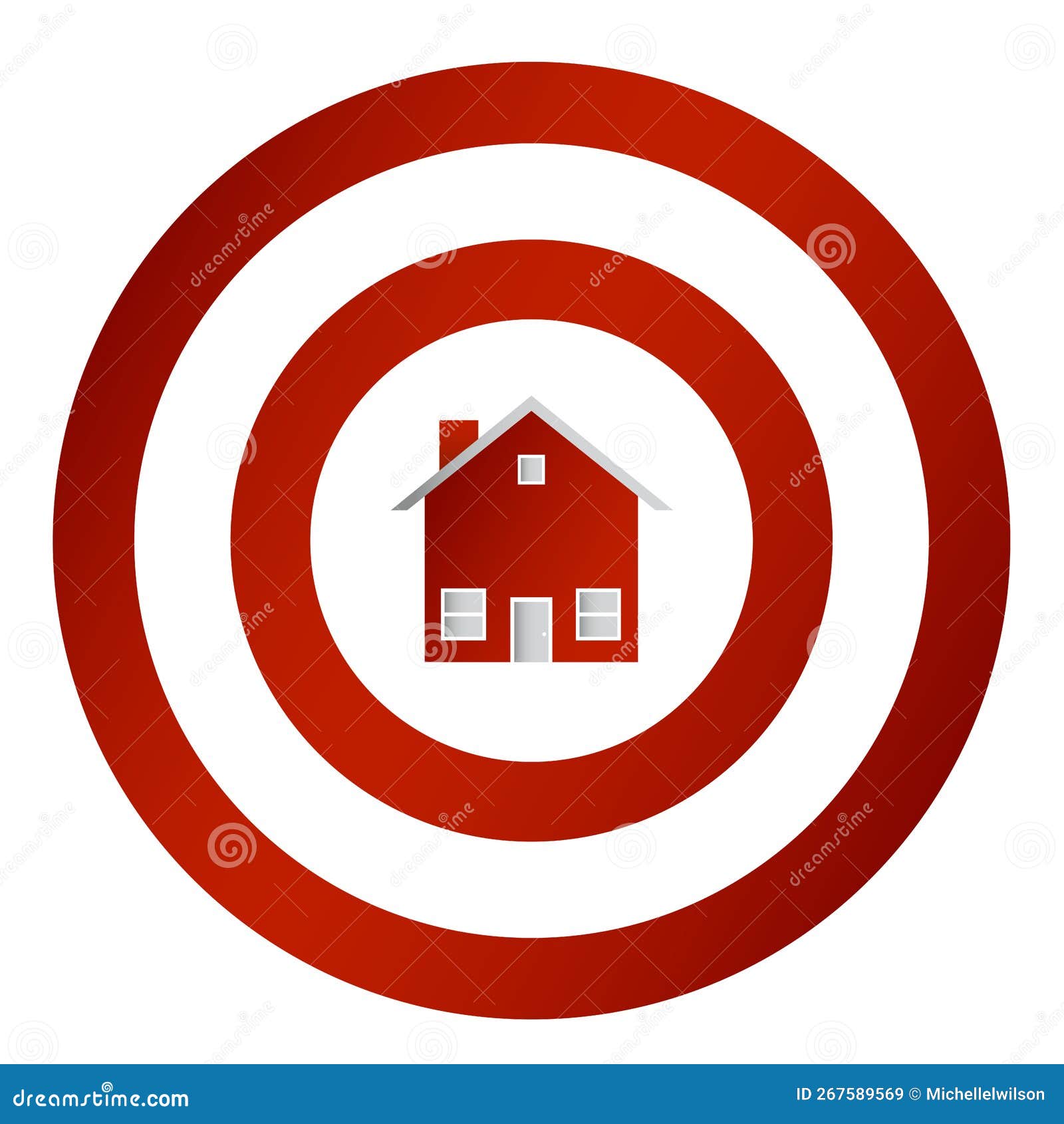 Red Target with House As the Bullseye Stock Vector - Illustration of ...