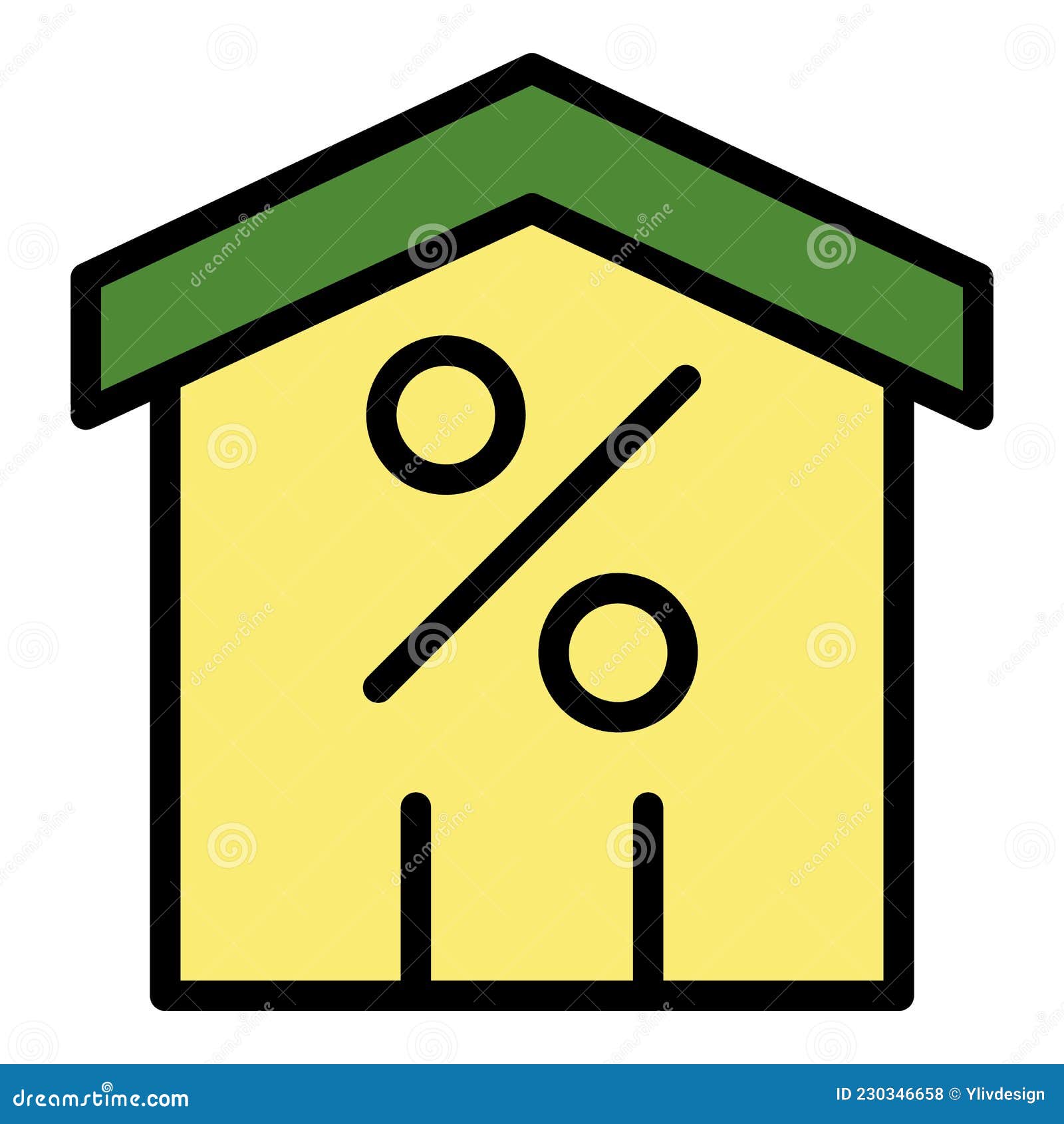 House and Percent Icon Color Outline Vector Stock Vector - Illustration ...