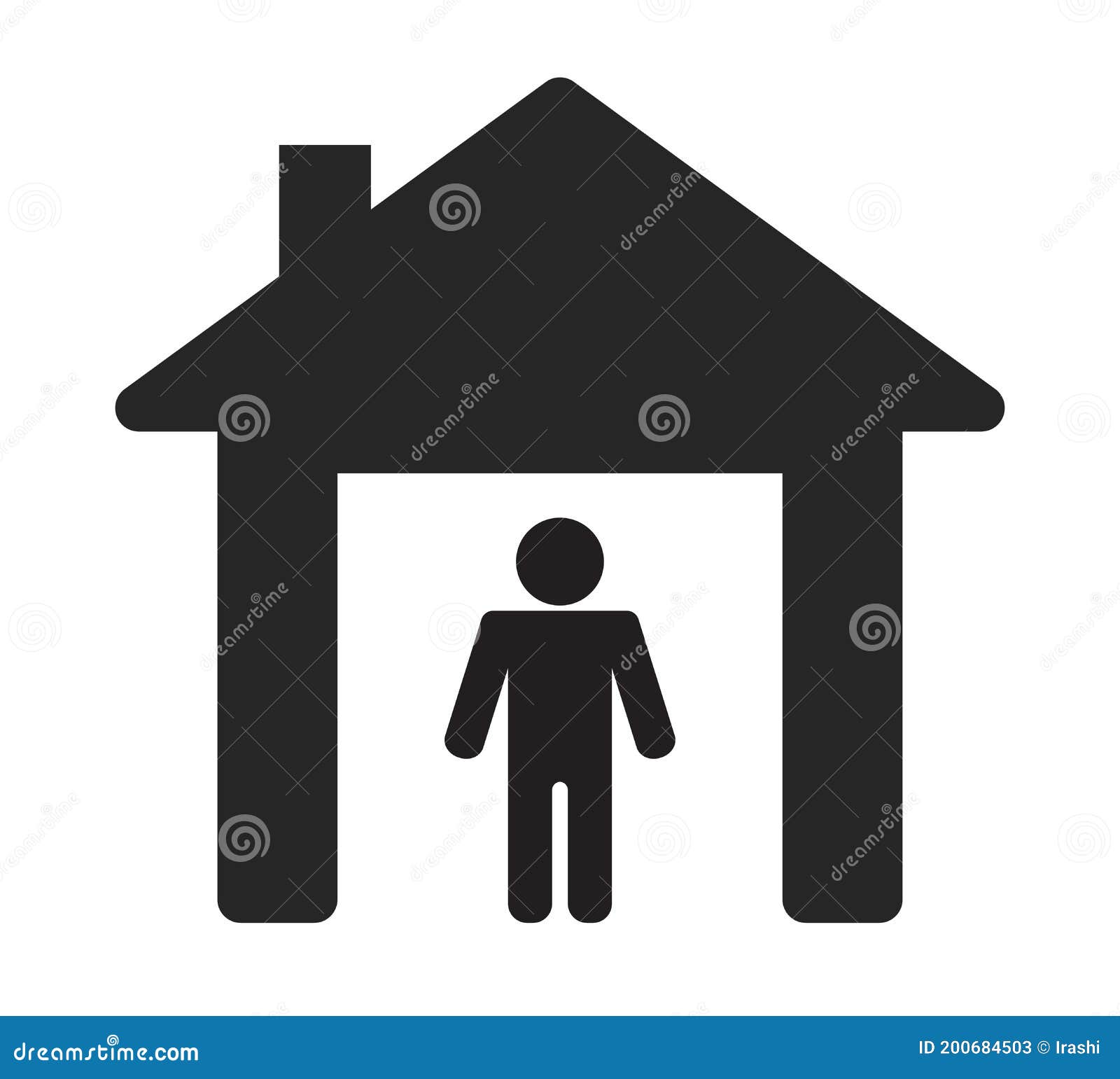 House with person icon stock vector. Illustration of house - 200684503