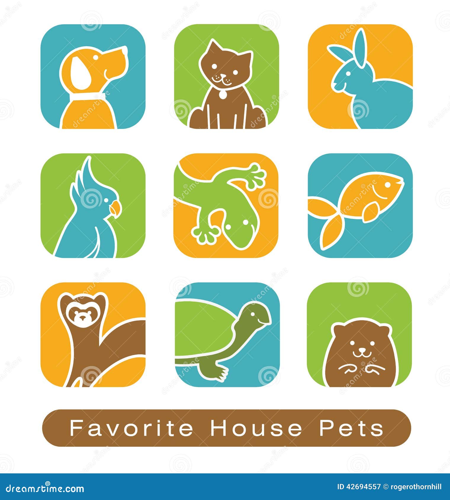 House Pet Icons Stock Vector - Image: 42694557