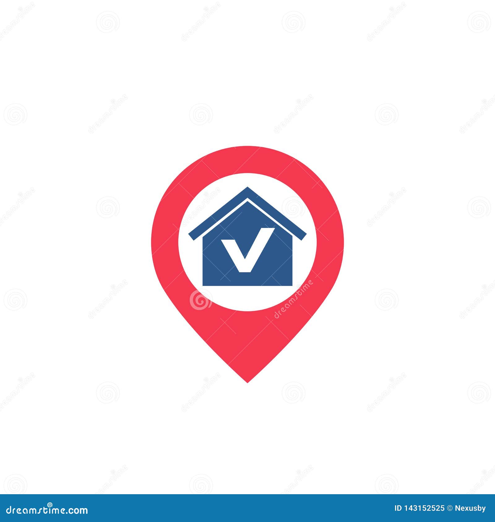 House and pinpoint icon stock vector. Illustration of building - 143152525
