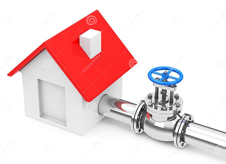 The house pipeline stock illustration. Illustration of pump - 50234657