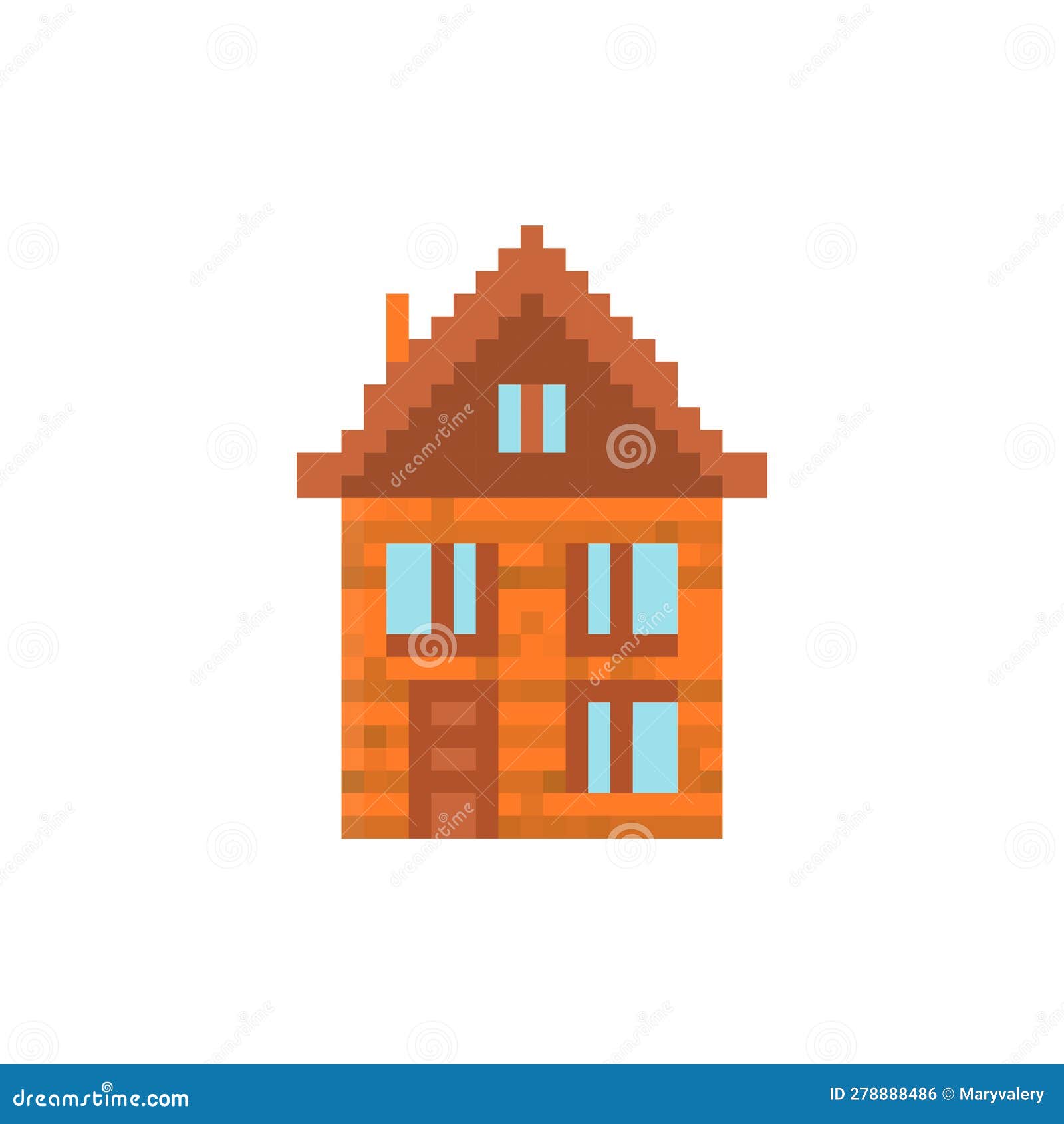 House Pixel Art Isolated. 8 Bit House Vector Illustration Stock Vector ...