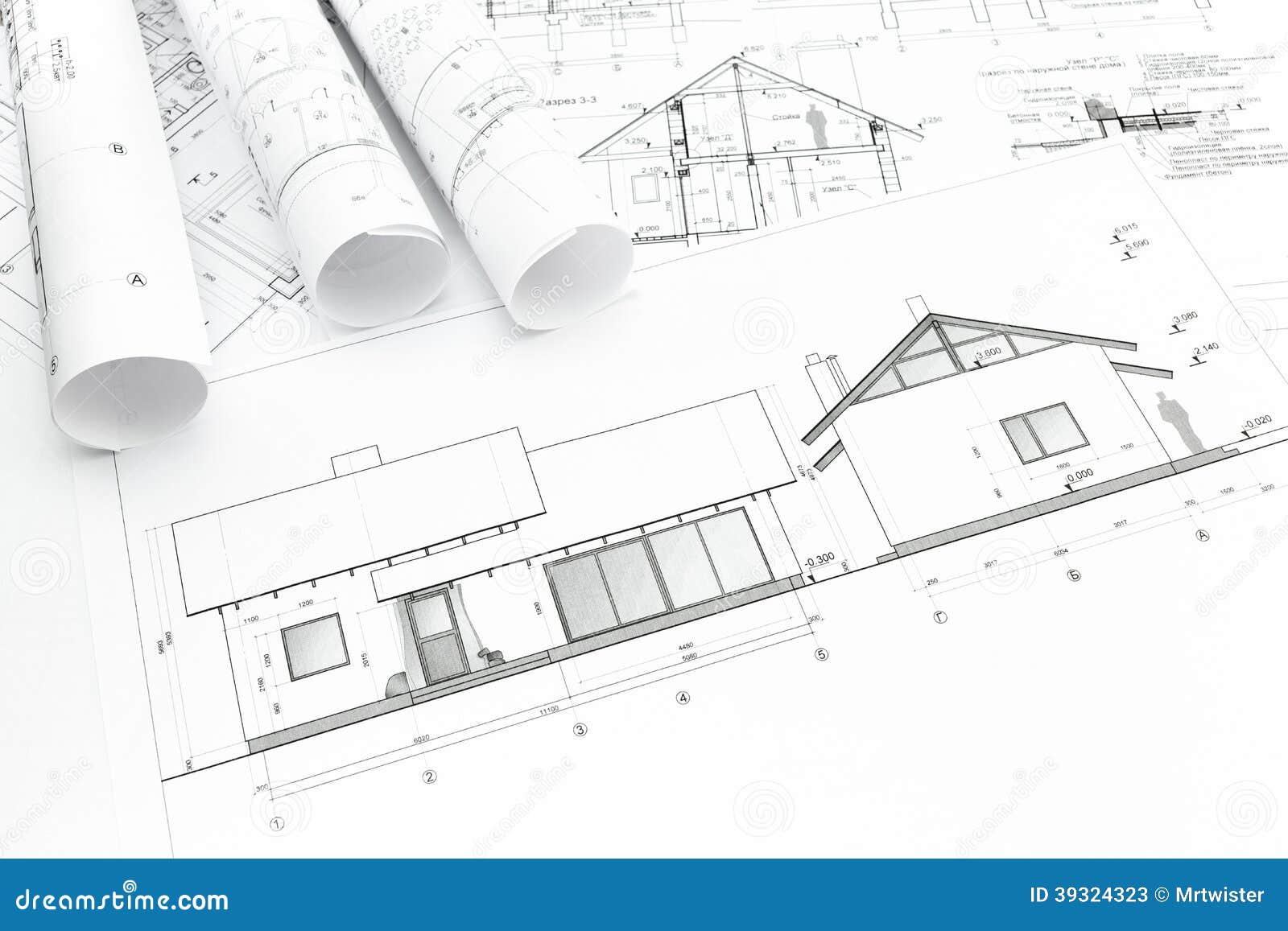 House plan blueprint stock image. Image of plan, number - 39324323