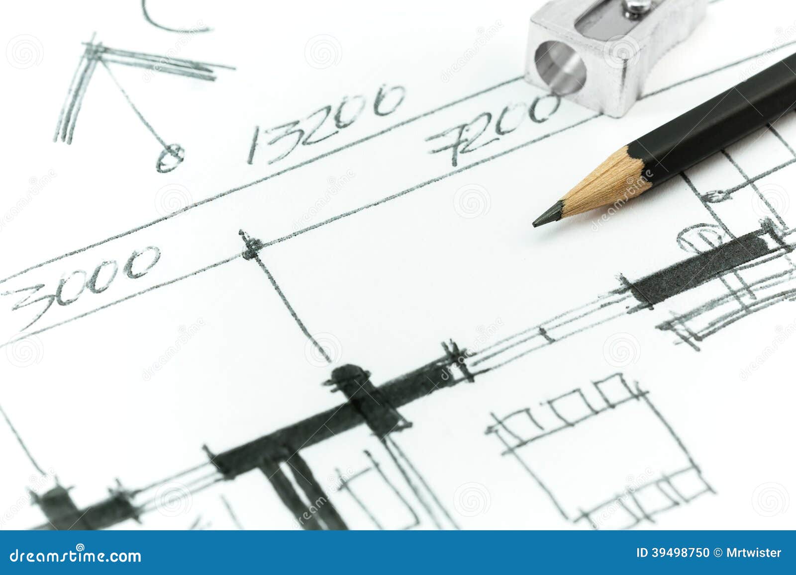 House plan drawing detail stock photo. Image of design - 39498750