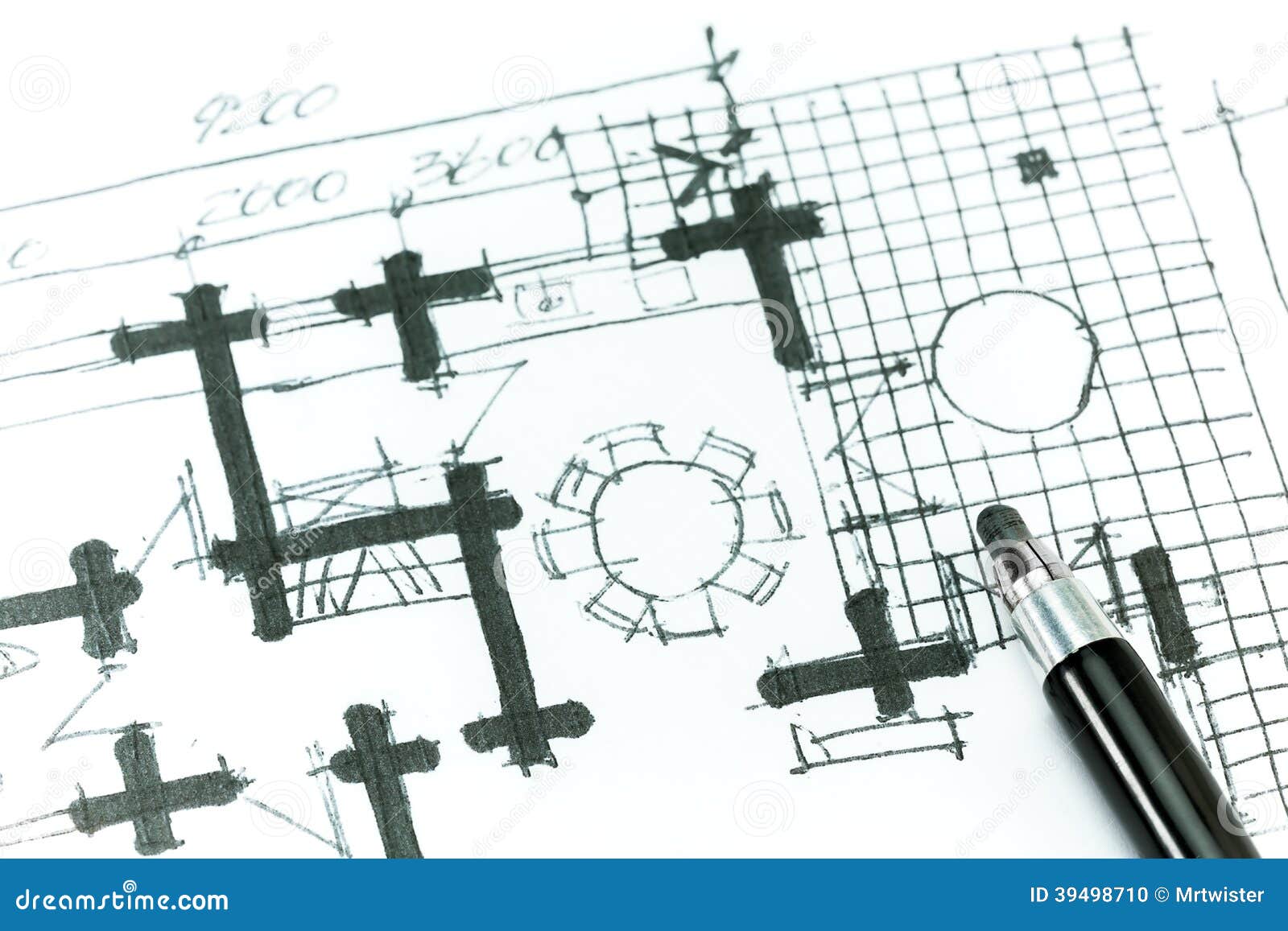 House plan drawing stock photo. Image of modern, project - 39498710
