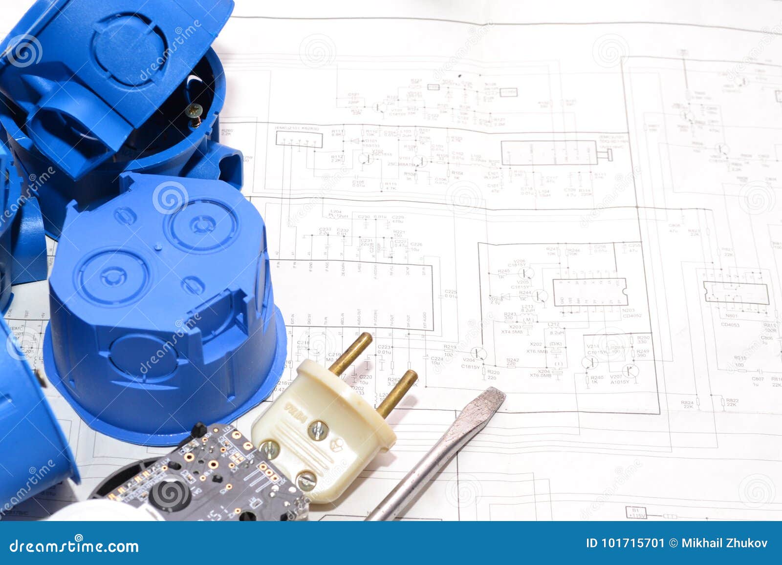 House Plan.electrical Connection. Stock Image - Image of income ...