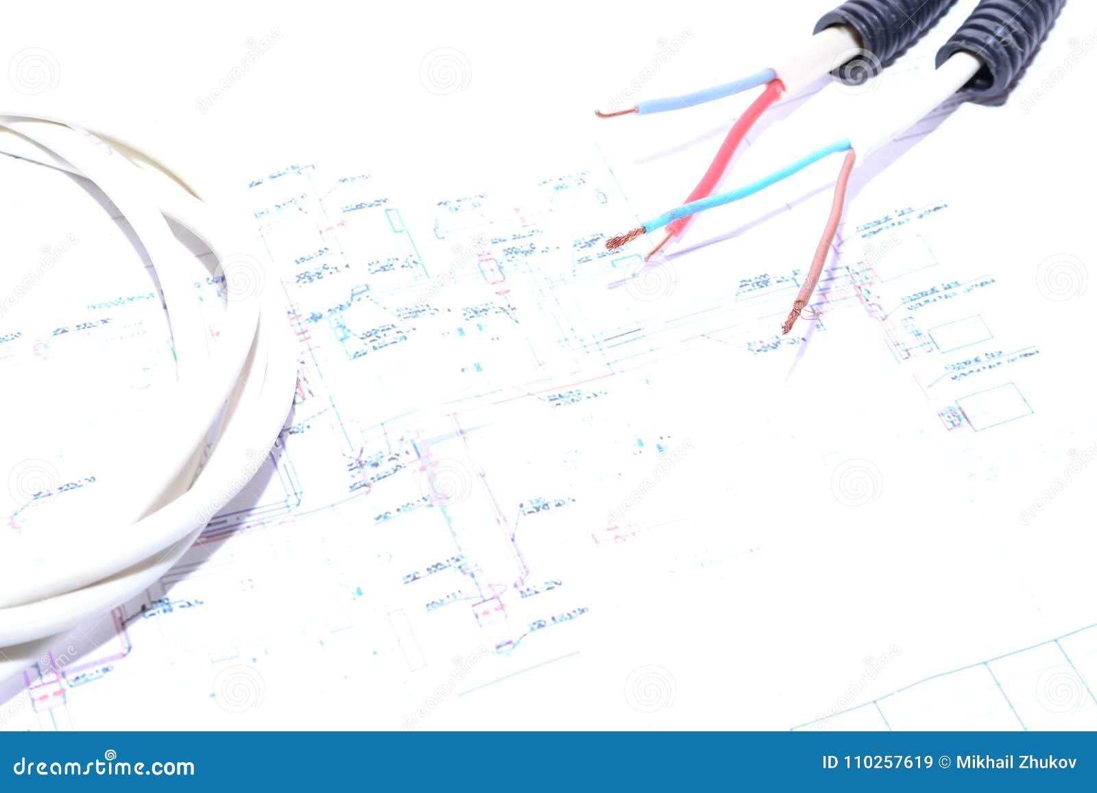 House Plan.electrical Connection. Stock Image - Image of posting, draft ...