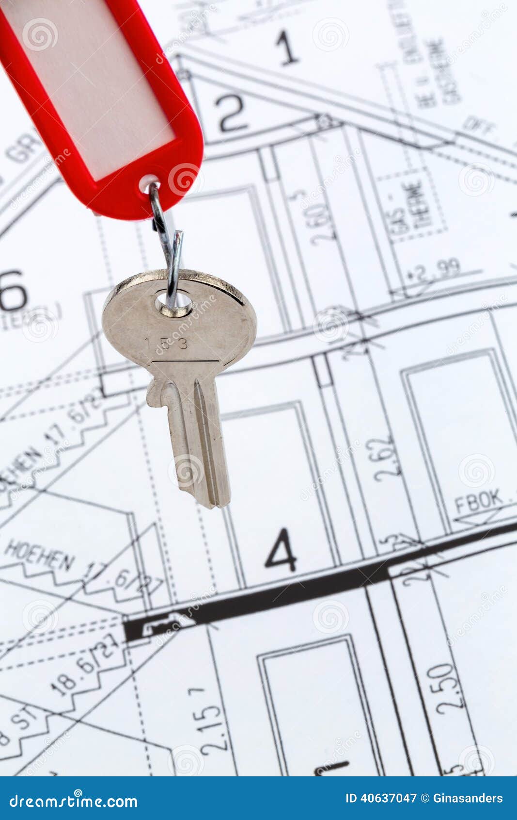 House plan with key stock image. Image of plan, design - 40637047