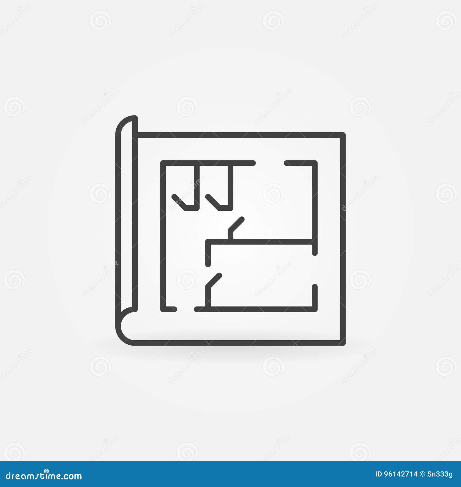 Plan Line Icons Collection. Strategy, Blueprint, Map, Proposal, Outline ...