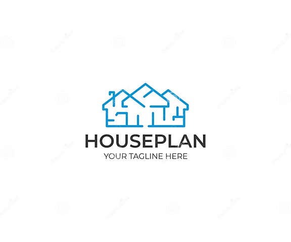 House Plan Logo Template. Floorplan Vector Design Stock Vector ...